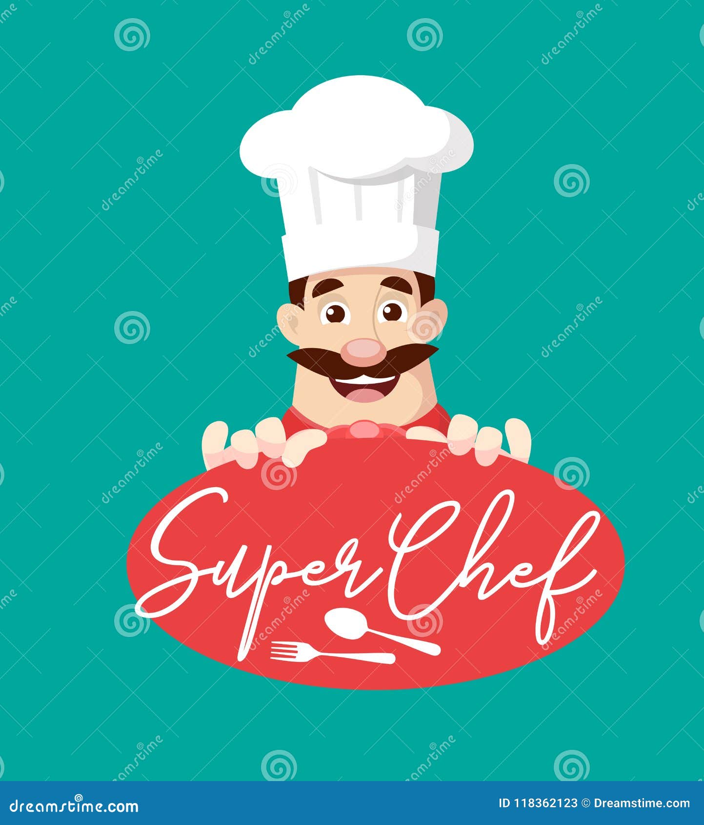 Chef with Text Banner Super Chef Vector Illustration Stock Vector ...