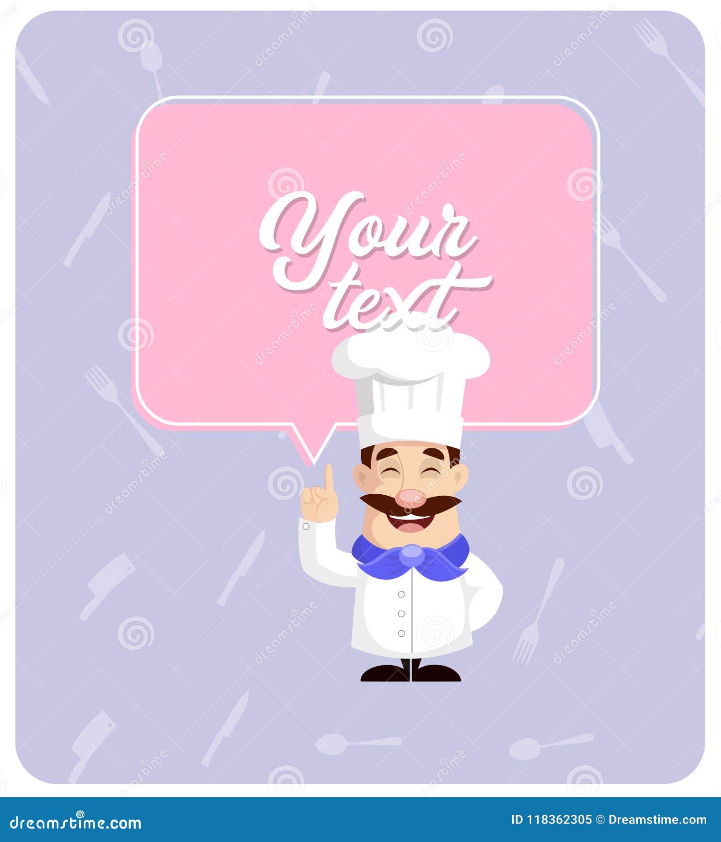 Chef with Text Banner Vector Illustration Stock Vector - Illustration ...