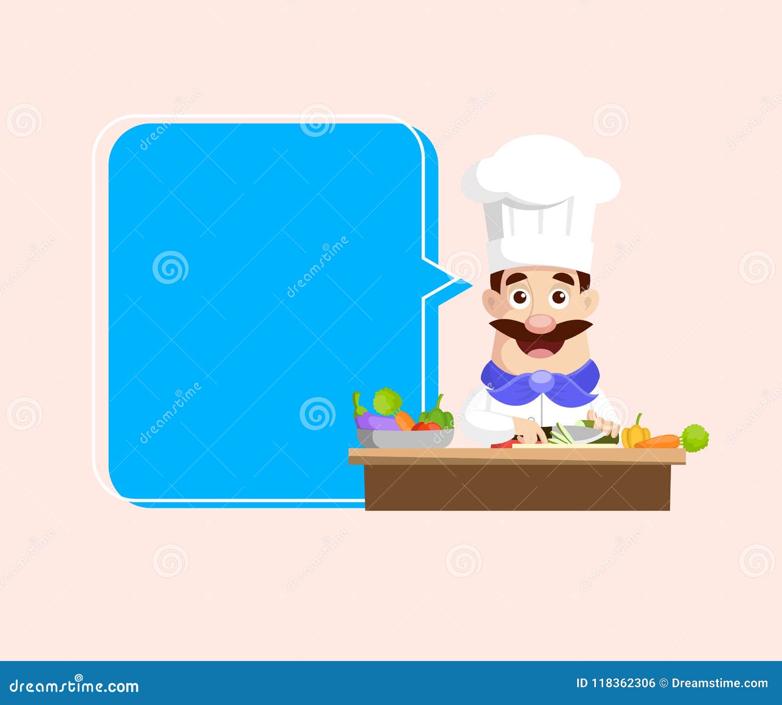 Chef with Text Banner Vector Illustration Stock Vector - Illustration ...