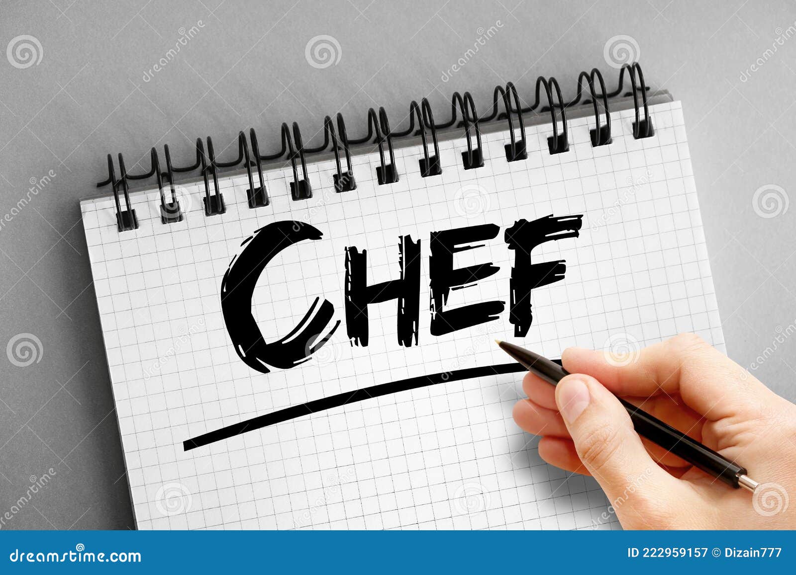 Chef Text on Notepad, Concept Background Stock Image - Image of graphic ...