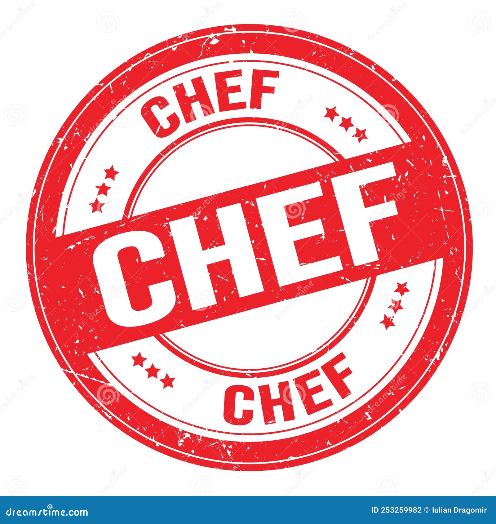 CHEF Text Written on Red Round Stamp Sign Stock Illustration ...