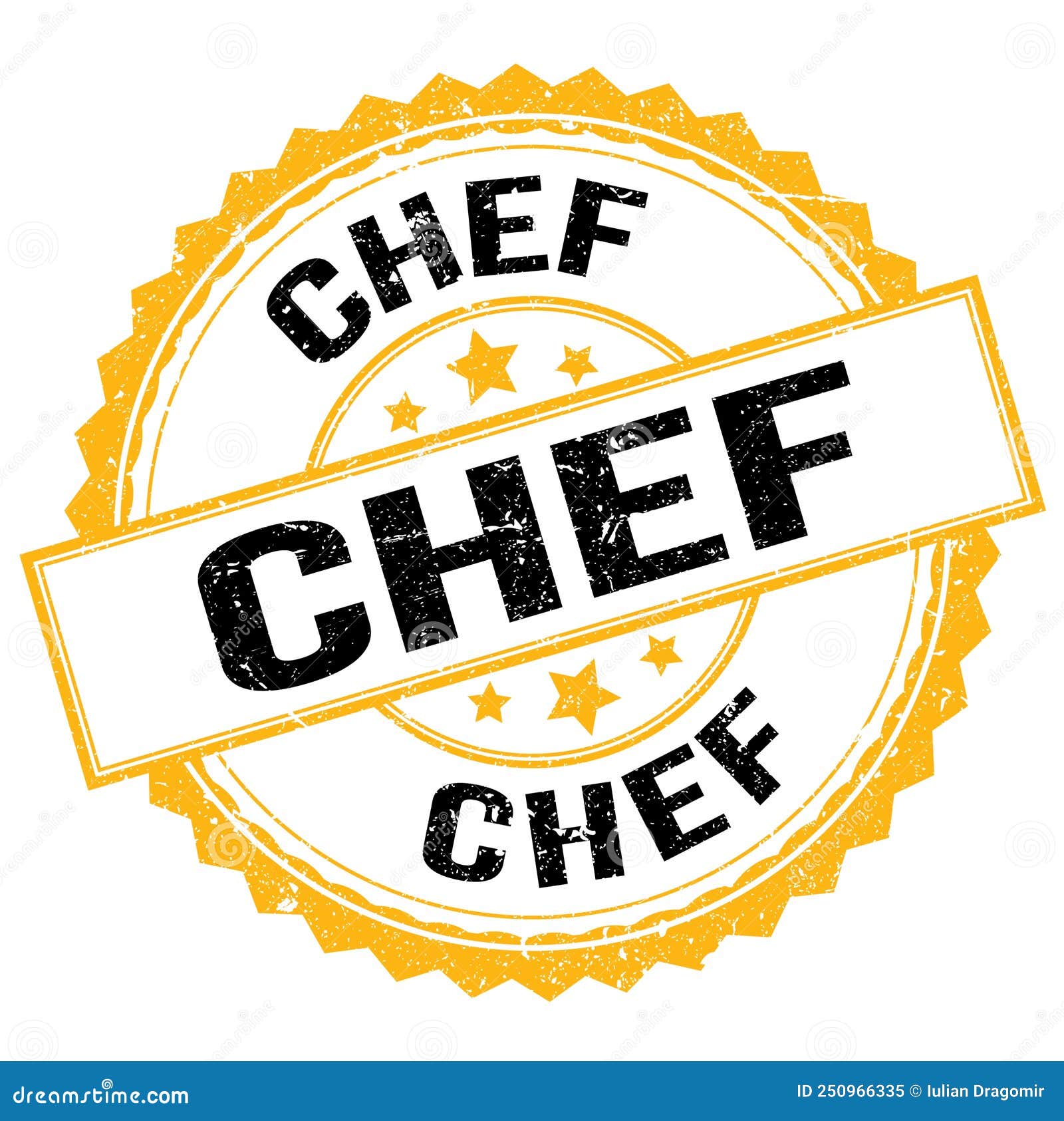 CHEF Text on Yellow-black Round Stamp Sign Stock Illustration ...