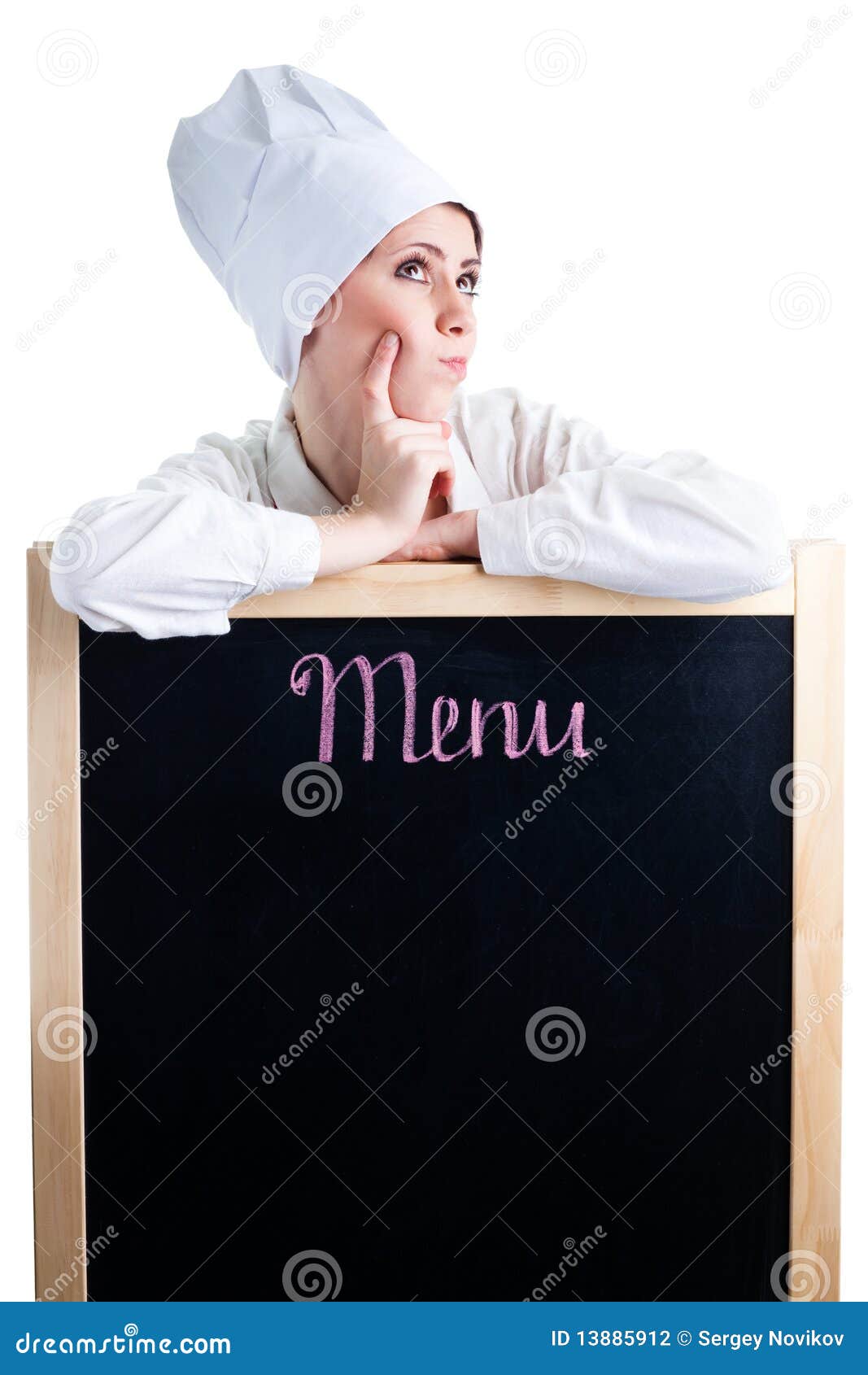Chef Thinking about Lunch Menu Stock Photo - Image of portrait ...