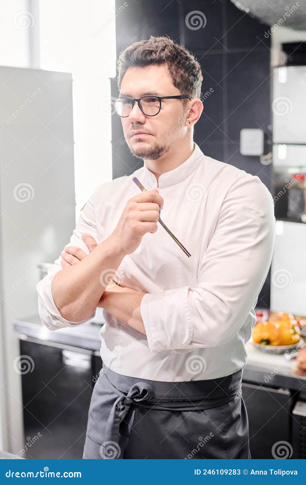 Chef Thinking Over New Menu Stock Image - Image of staff, pensive ...