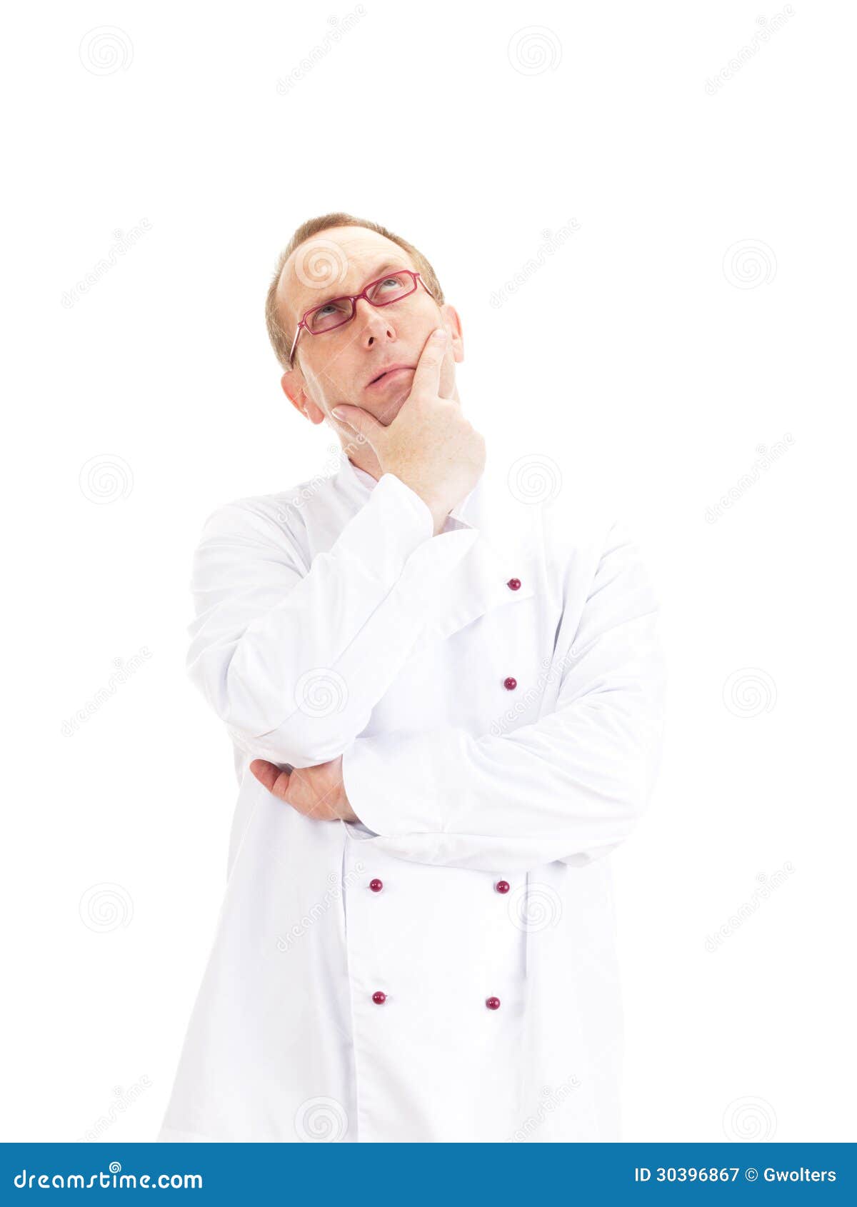 Chef thinking about recipe stock image. Image of adult - 30396867