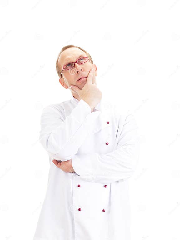 Chef thinking about recipe stock image. Image of adult - 30396867
