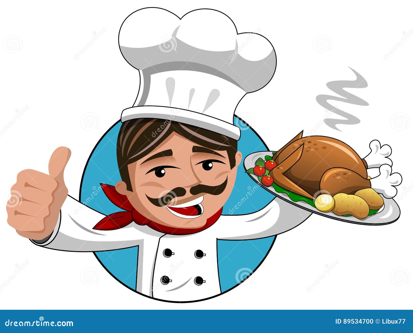 Chef Thumb Up And Delicious Hand Sign Vector Illustration ...