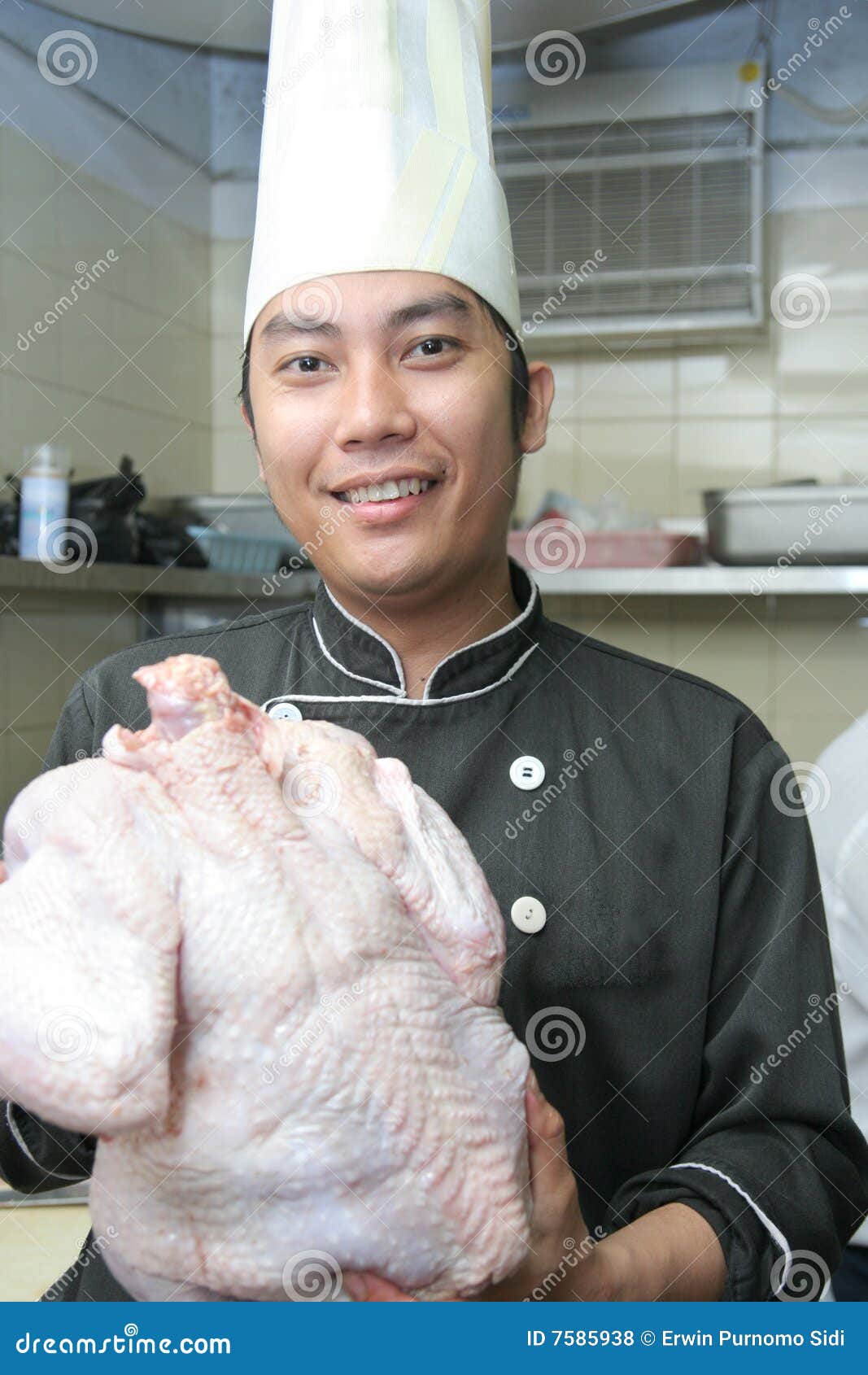 Chef with turkey poultry stock photo. Image of butchering - 7585938