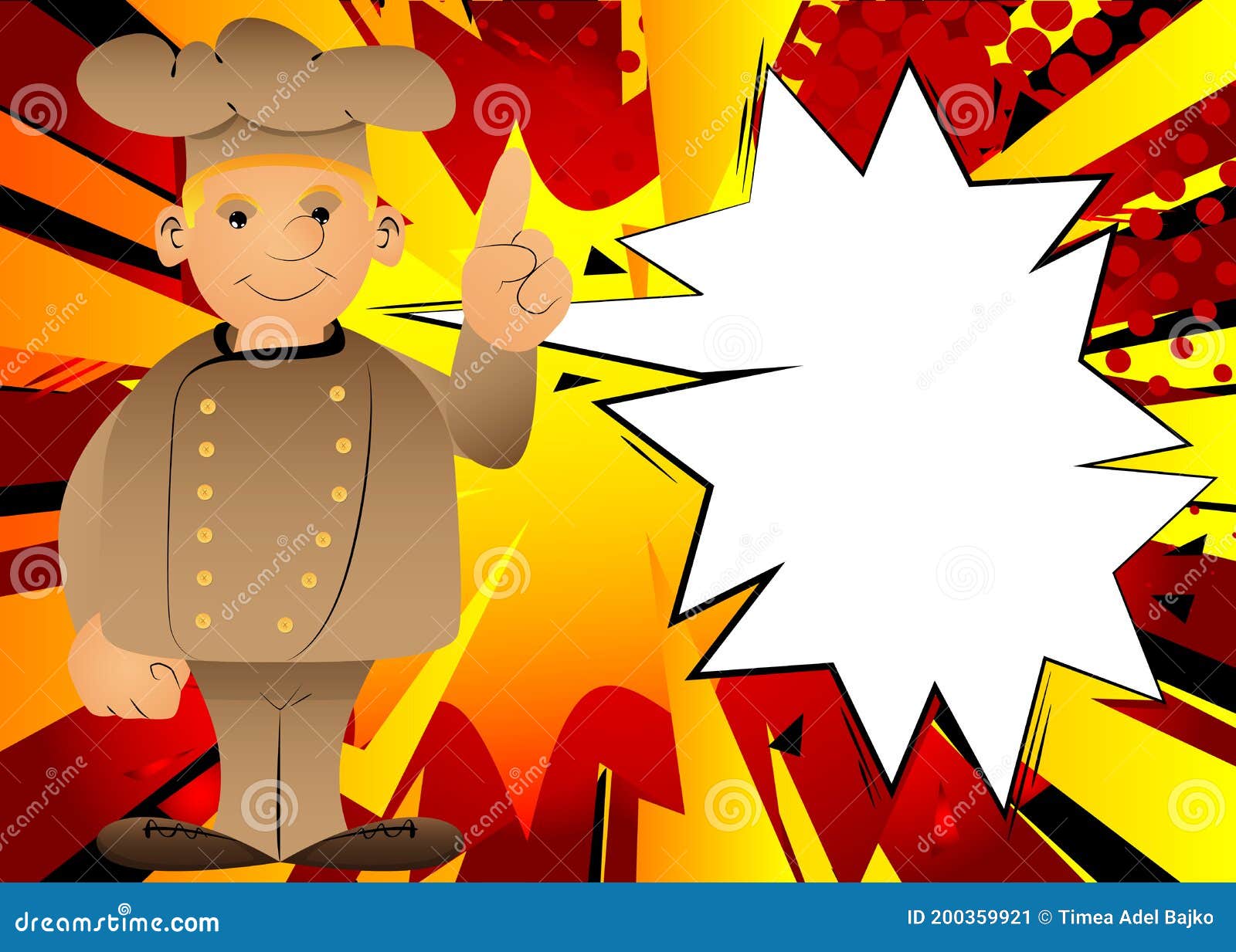 Chef in Uniform Making a Point. Vector Illustration Stock Vector ...