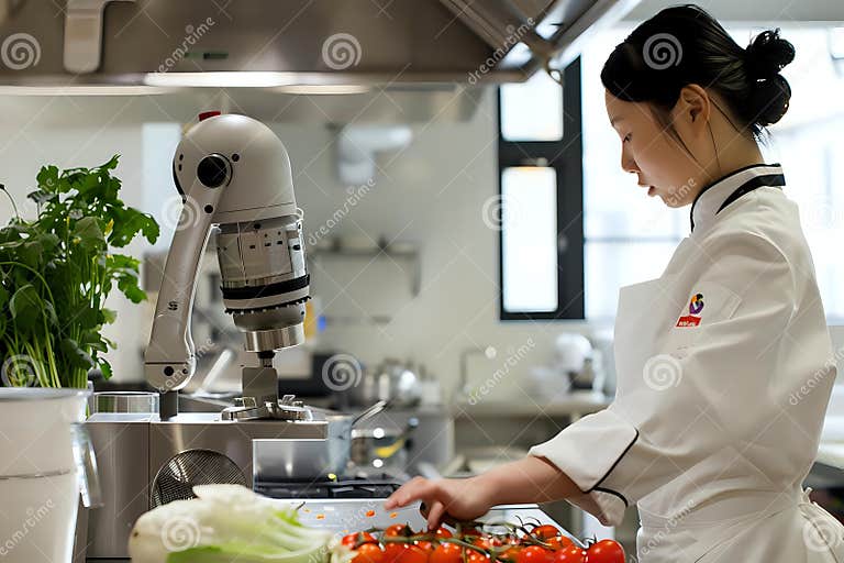Chef Uses Robotic Arm for Precise Vegetable Preparation in Modern ...