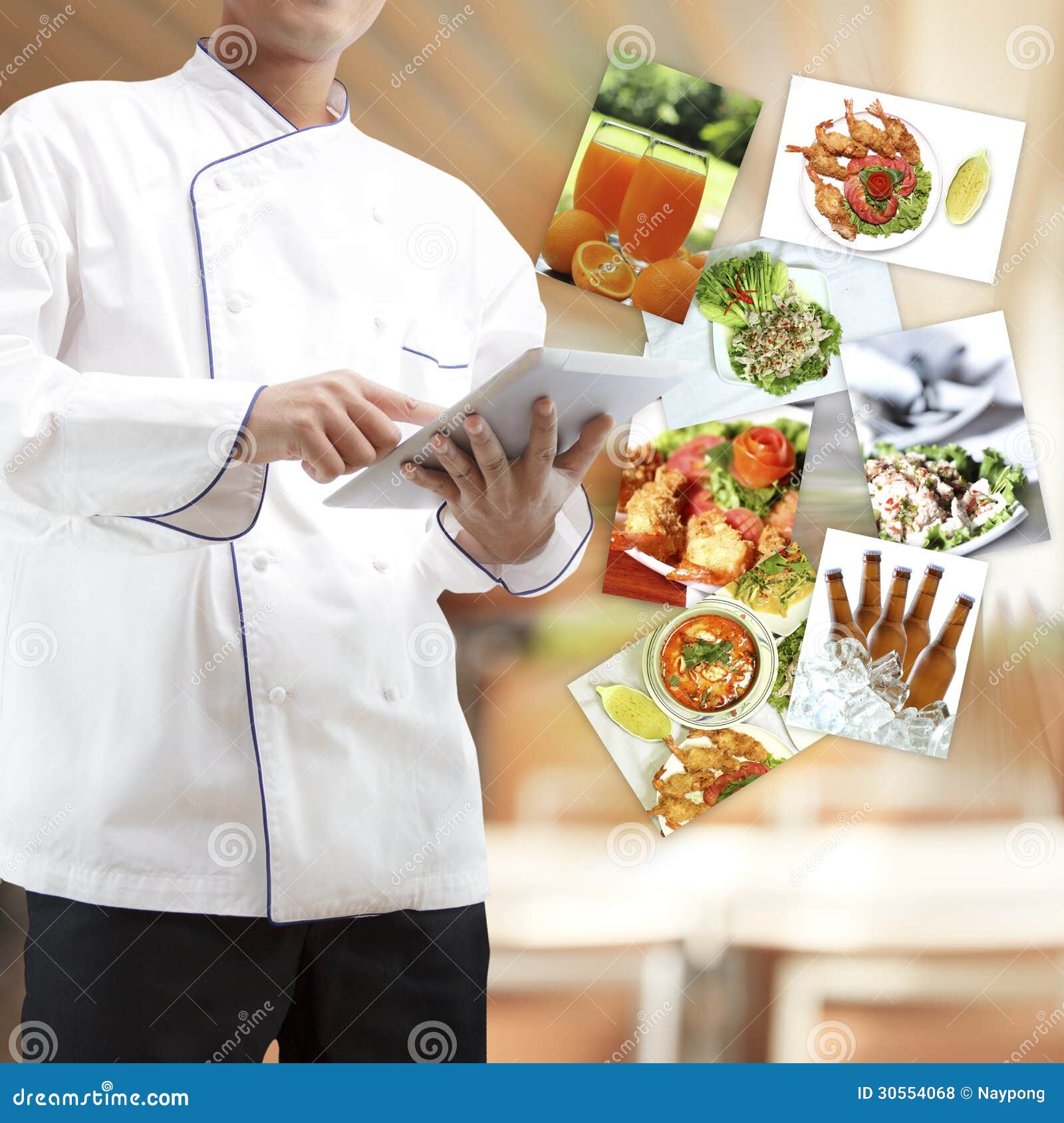 Chef using digital tablet stock photo. Image of juice - 30554068