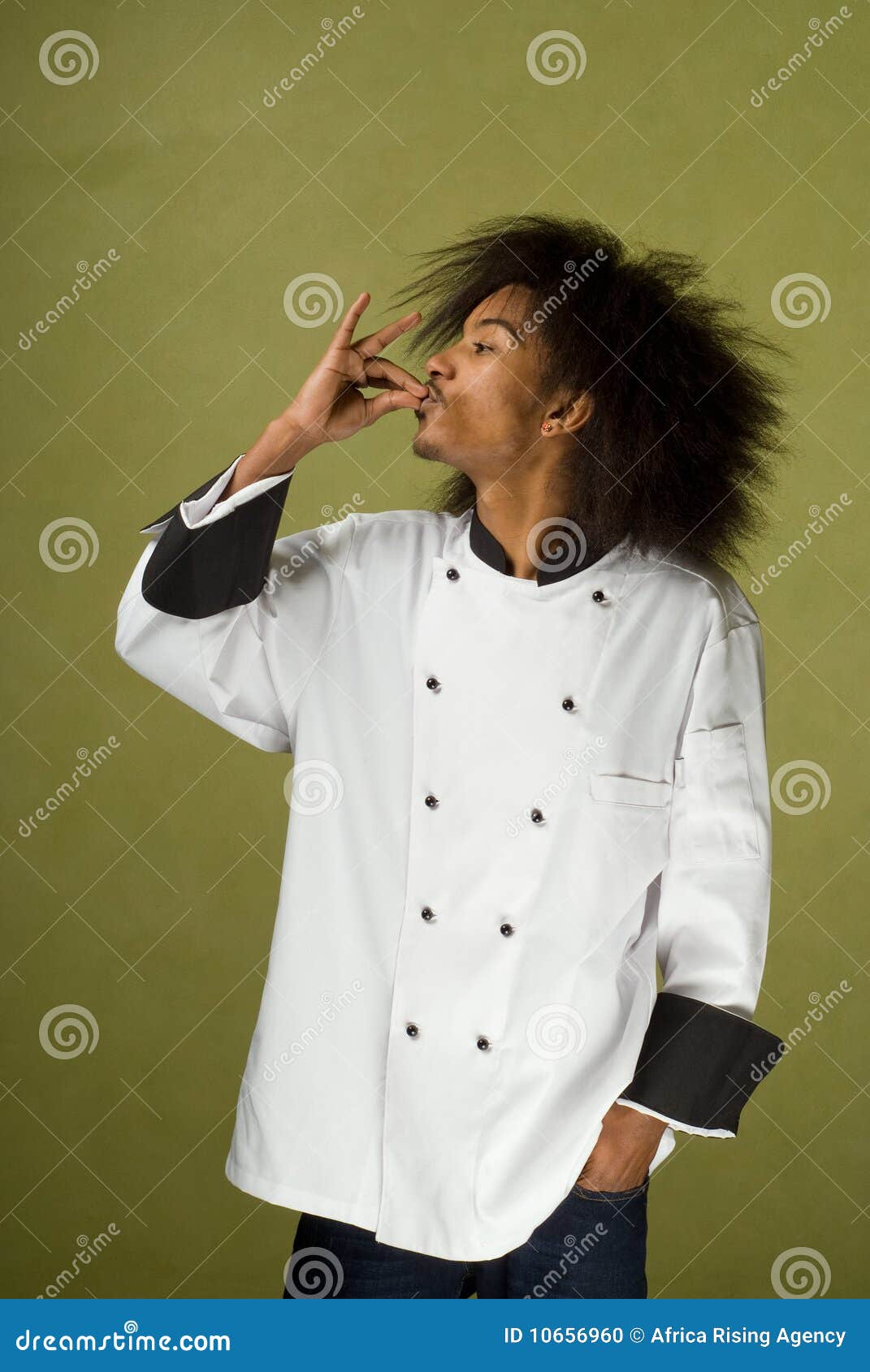 Chef Using Hands To Show Perfection Stock Photo - Image of face, happy ...