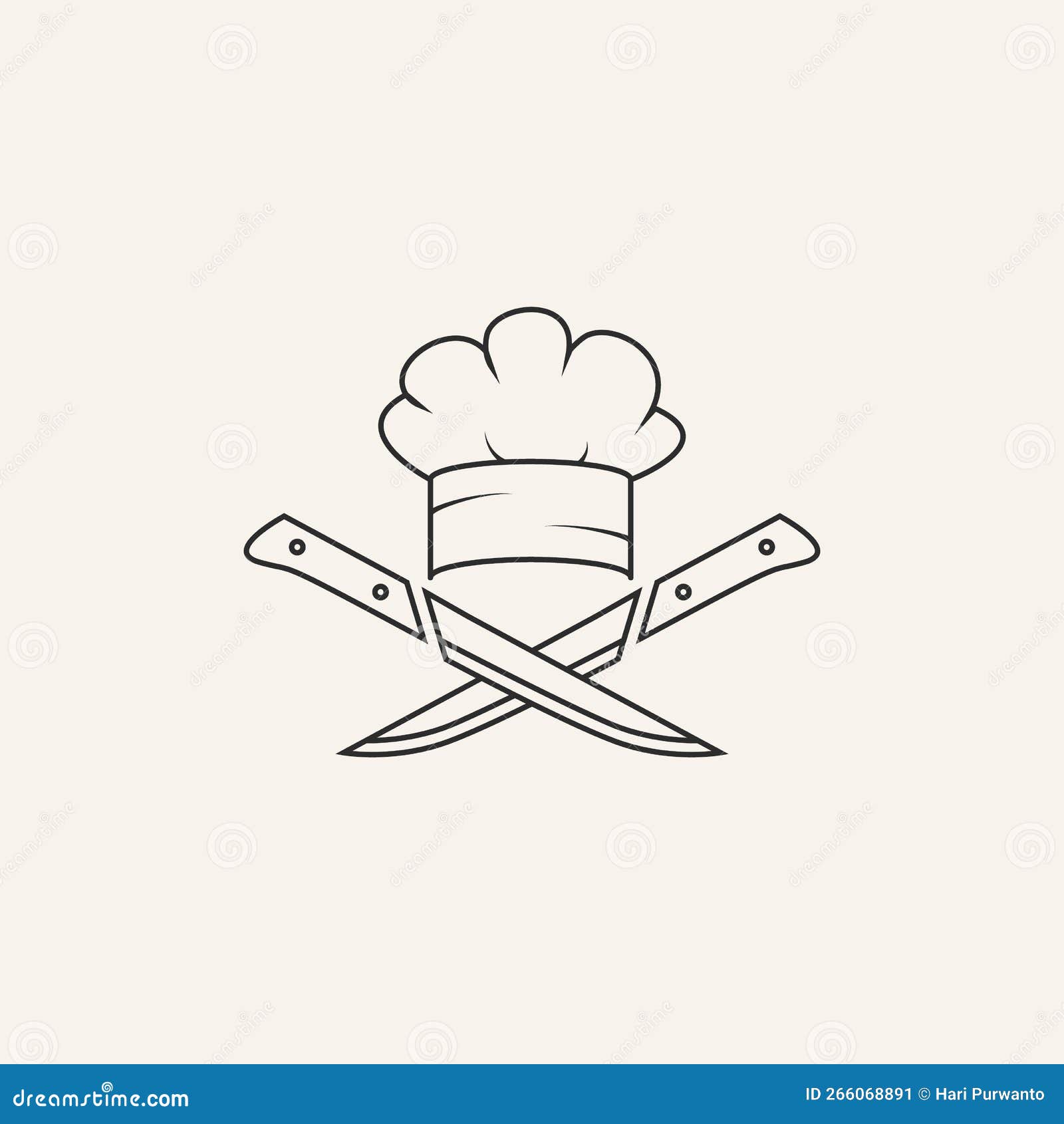 Chef Vintage Line Logo Vector Stock Vector - Illustration of fork ...