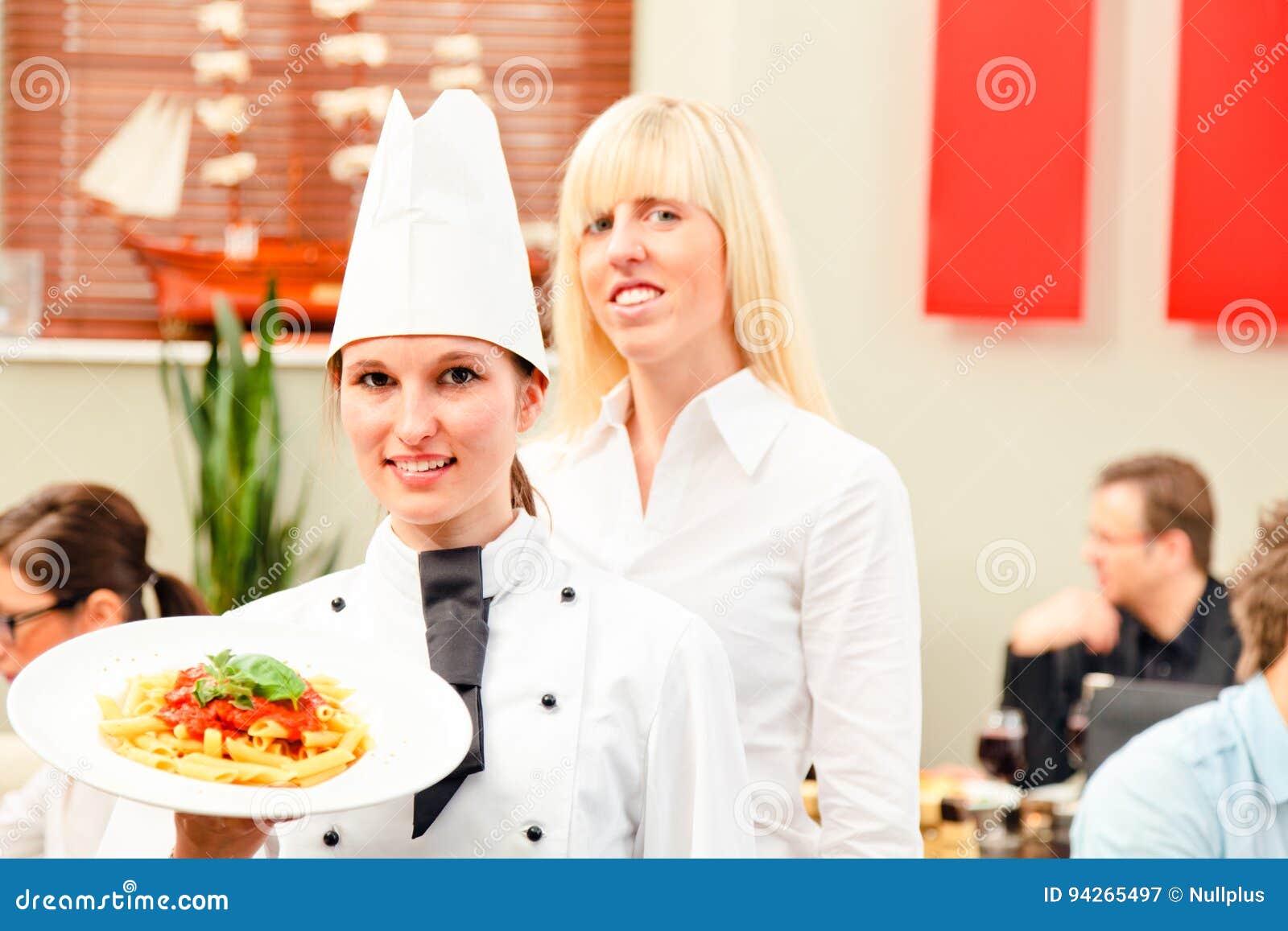 Chef and Waiter with Their Guests Stock Image - Image of team, crowd ...