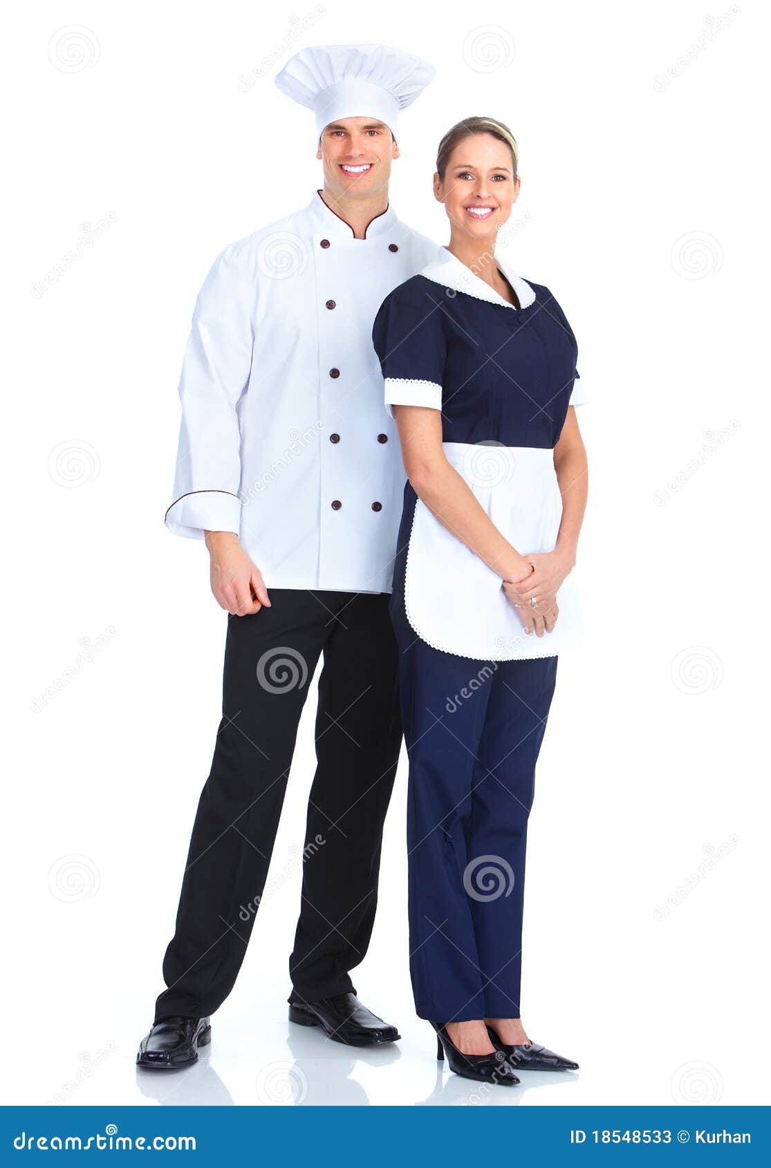 Chef and waitress stock image. Image of isolated, woman - 18548533