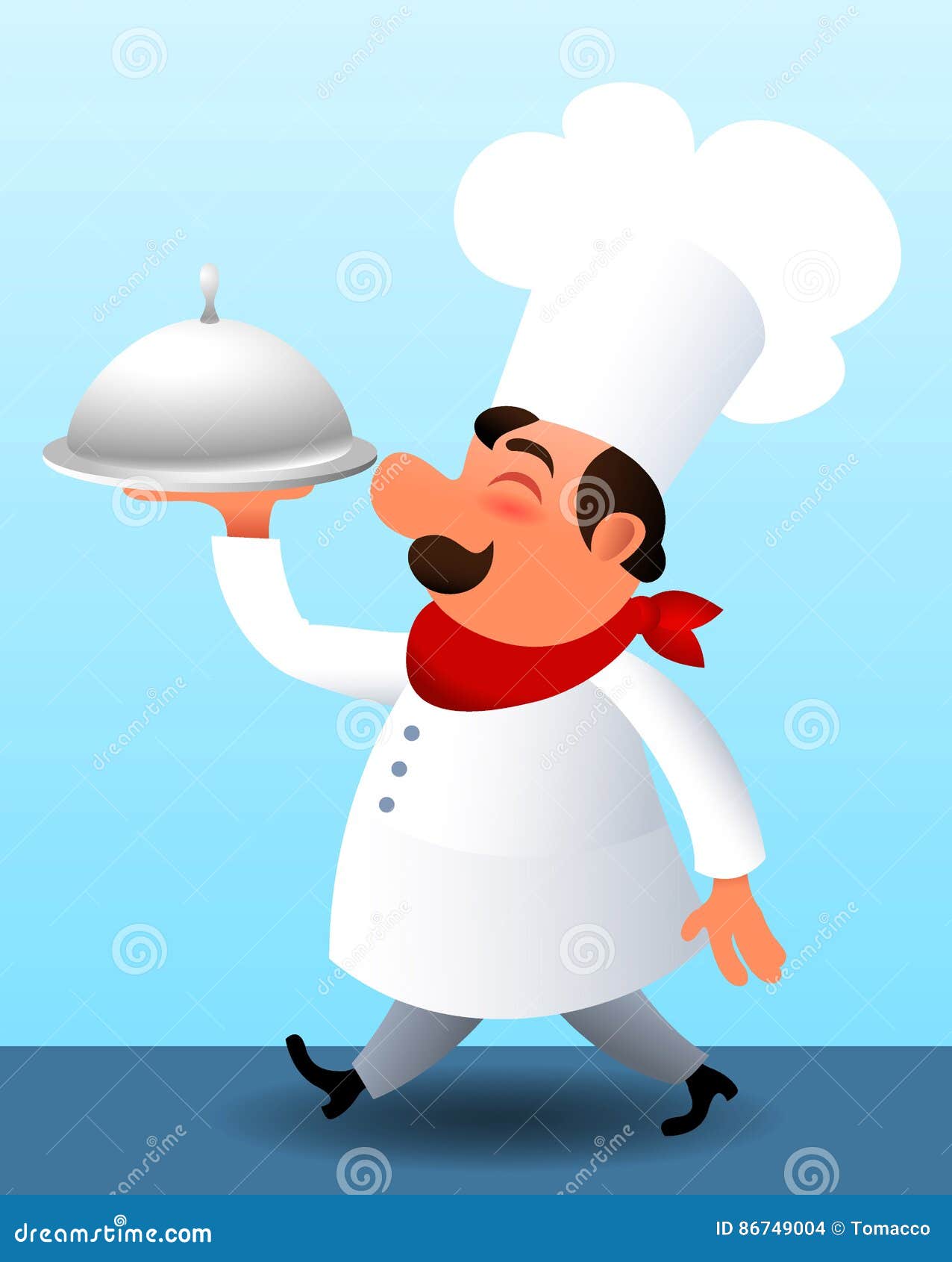 Chef walking stock illustration. Illustration of restaurant - 86749004
