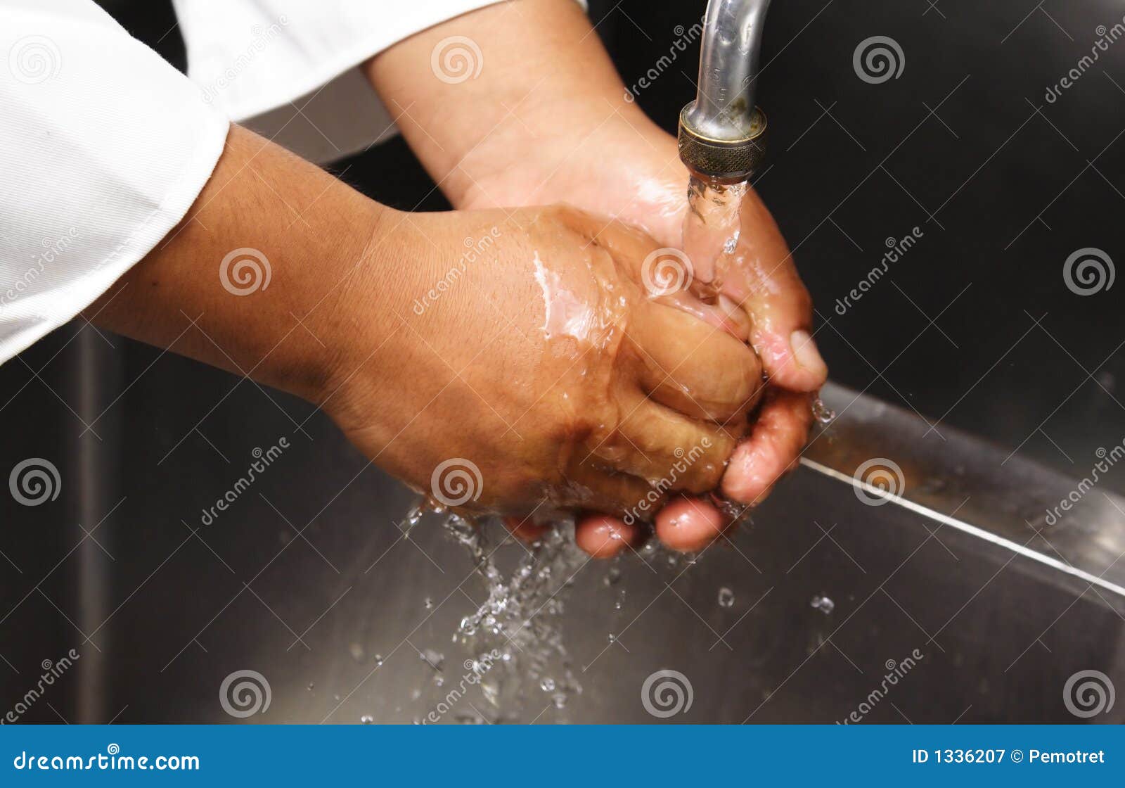 Washing Hand Step Instruction Isolated On White Background. Asian Young ...