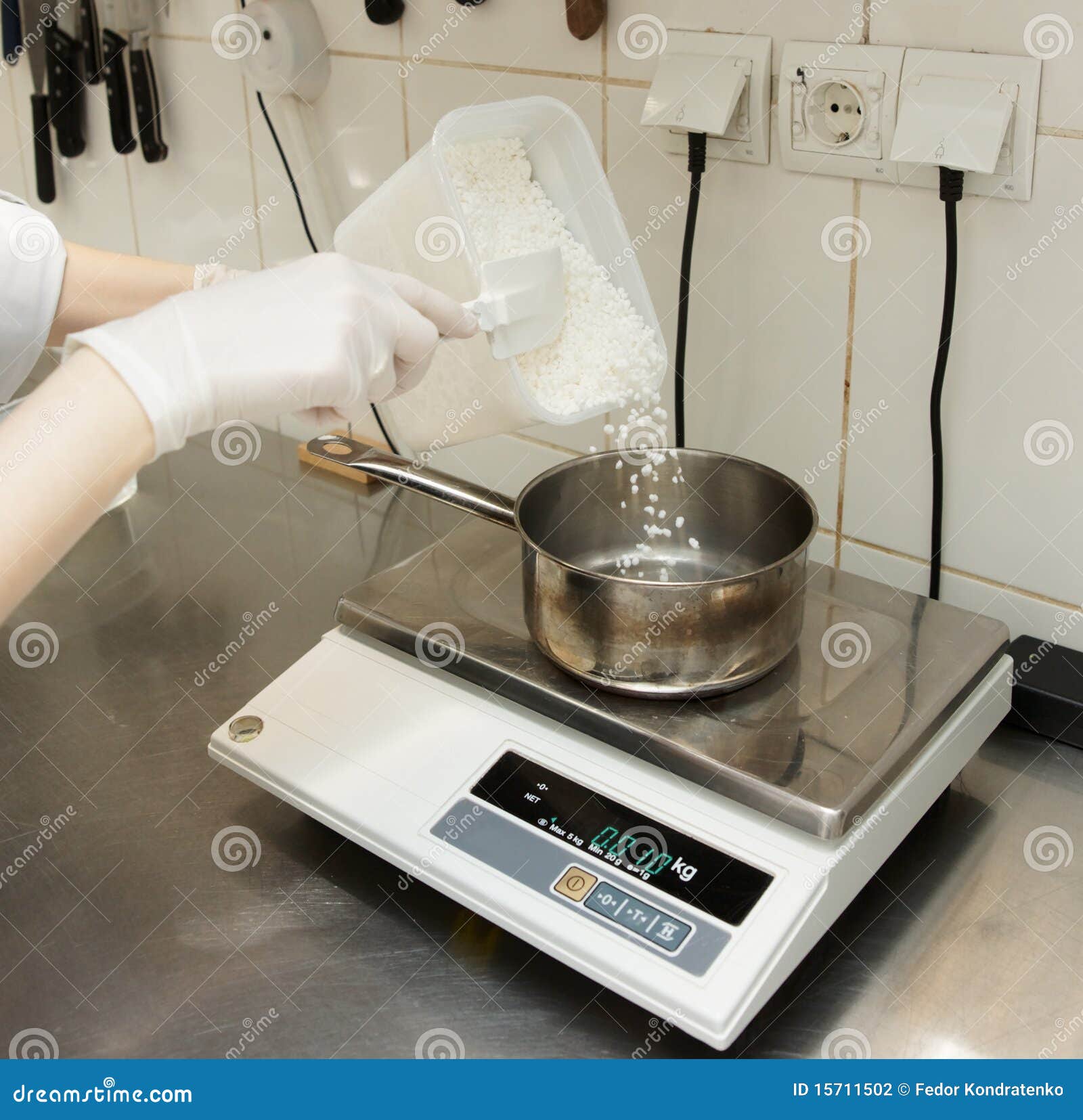 Chef is Weighing Some Ingredients Stock Photo - Image of stirring ...