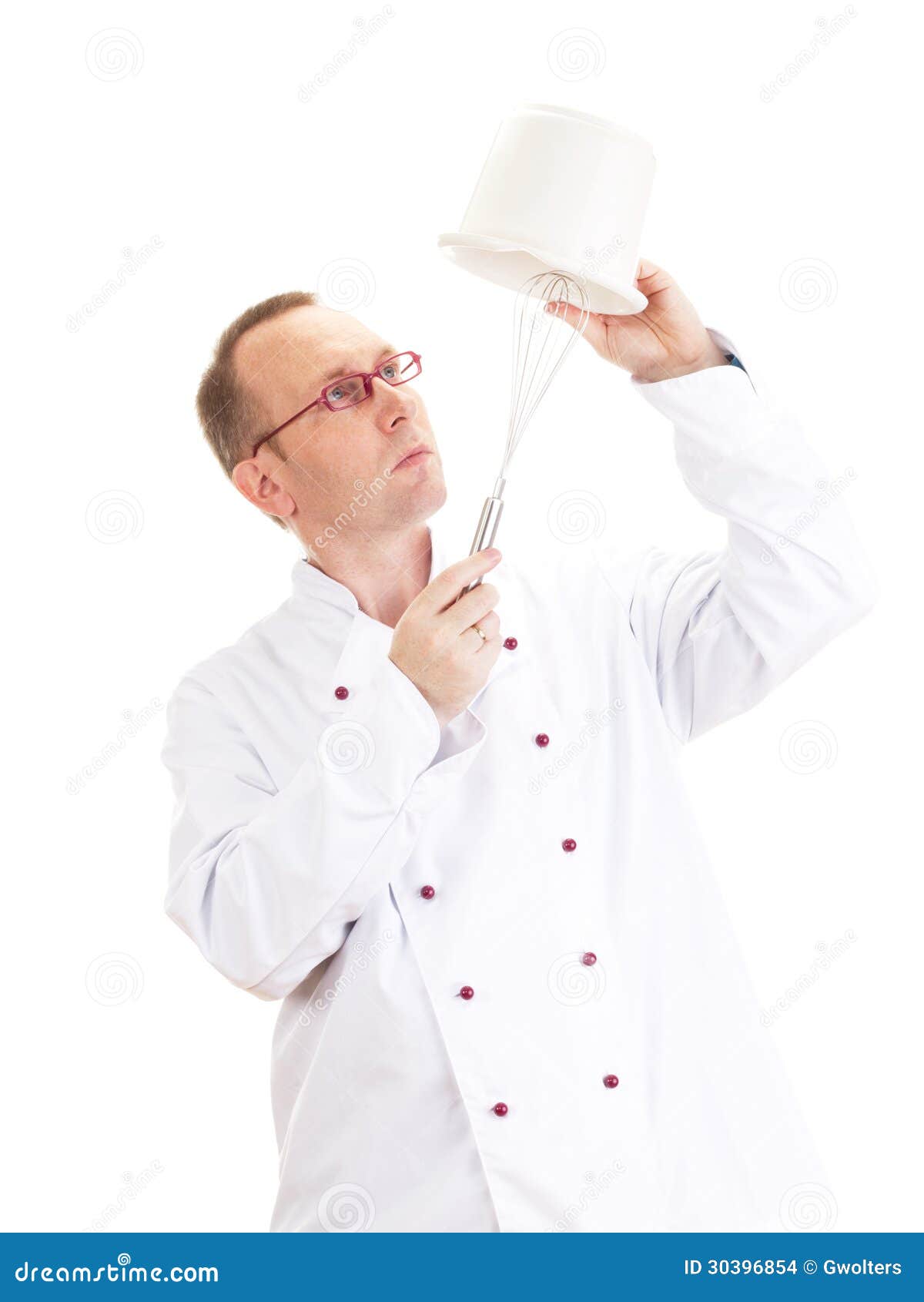 Chef with whisk and bowl stock photo. Image of caucasian - 30396854