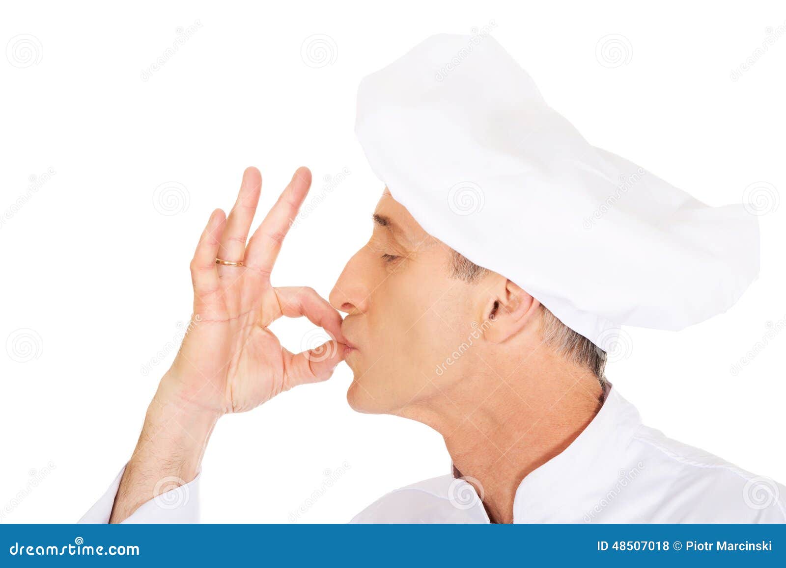 Chef in White Hat with Approval Gesture Stock Photo - Image of approval ...