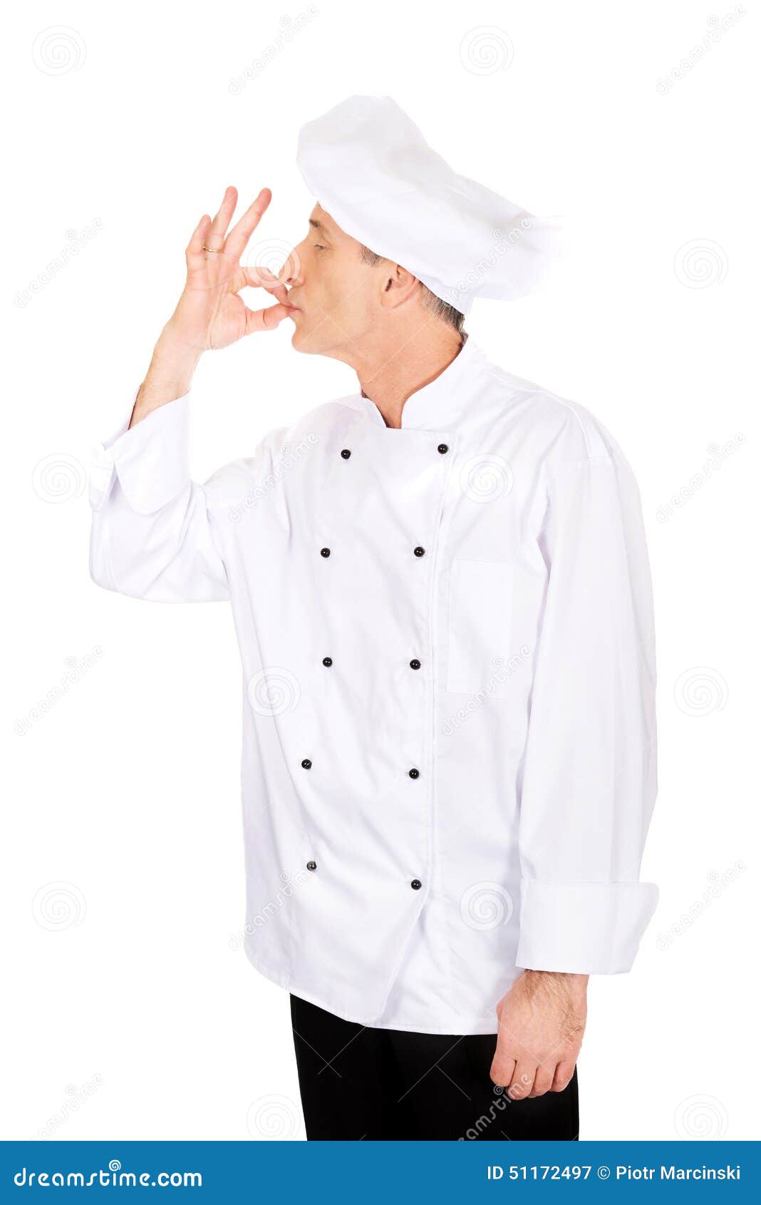 Chef in White Hat with Approval Gesture Stock Image - Image of positive ...