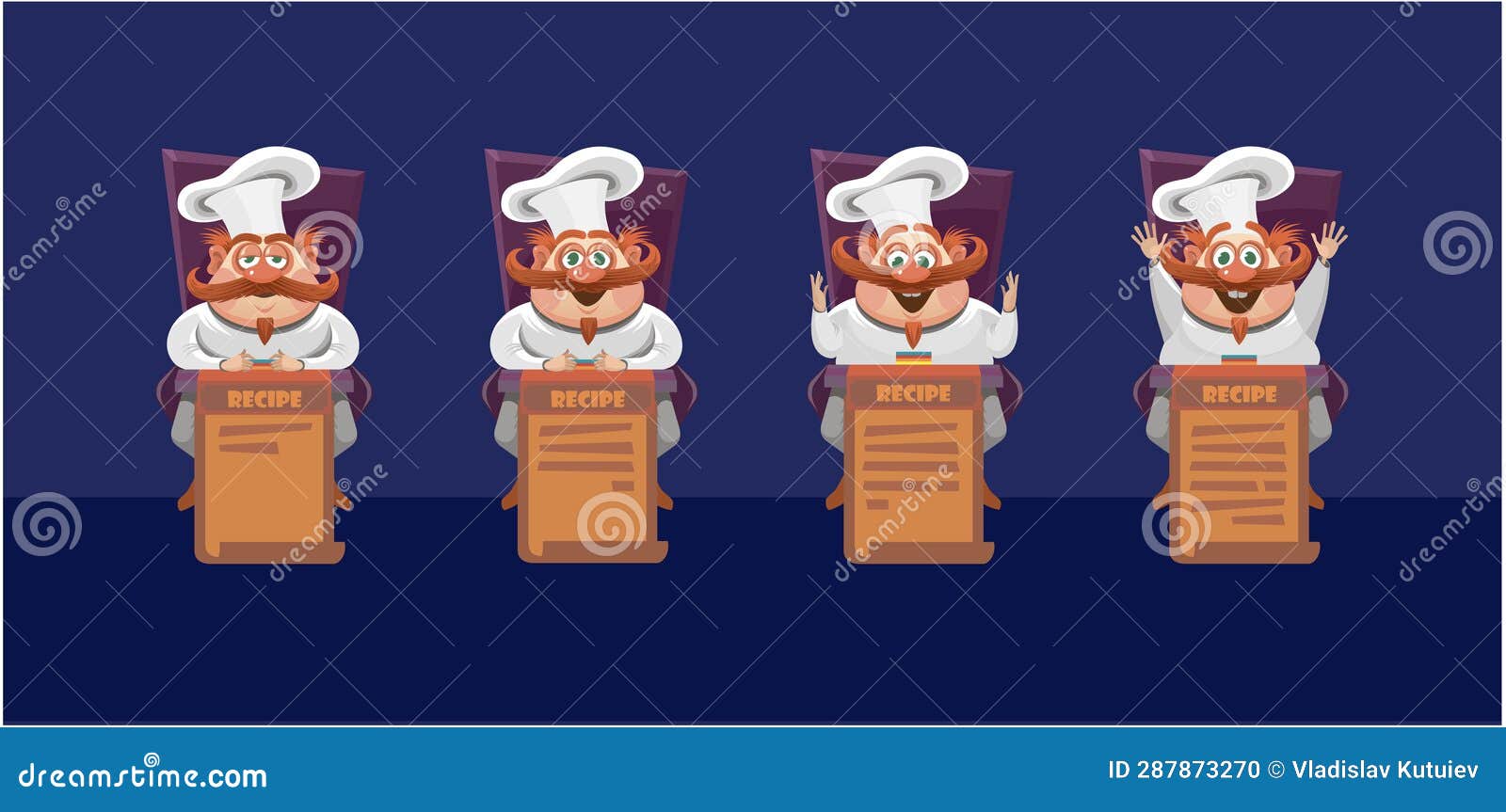 Chef Who Comes Up with a Recipe in the Kitchen Stock Illustration ...