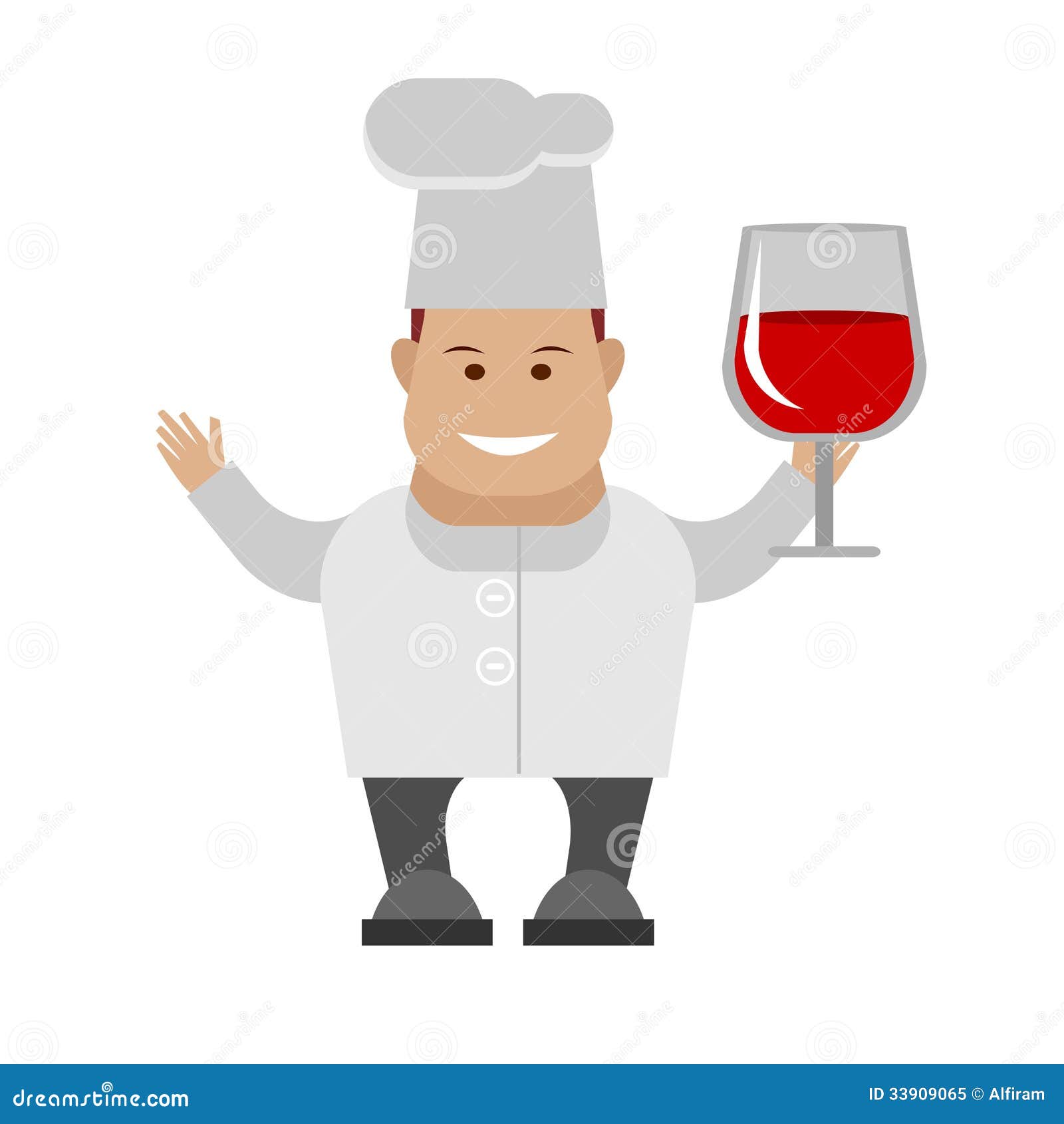 Ð¡hef Holding a Glass of Red Wine Stock Vector - Illustration of cook ...