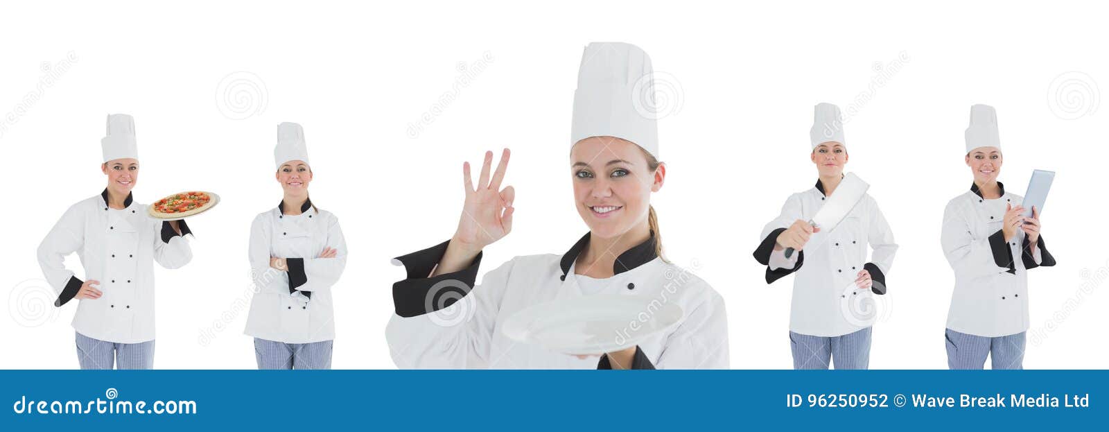 Chef woman collage stock photo. Image of empty, isolated - 96250952