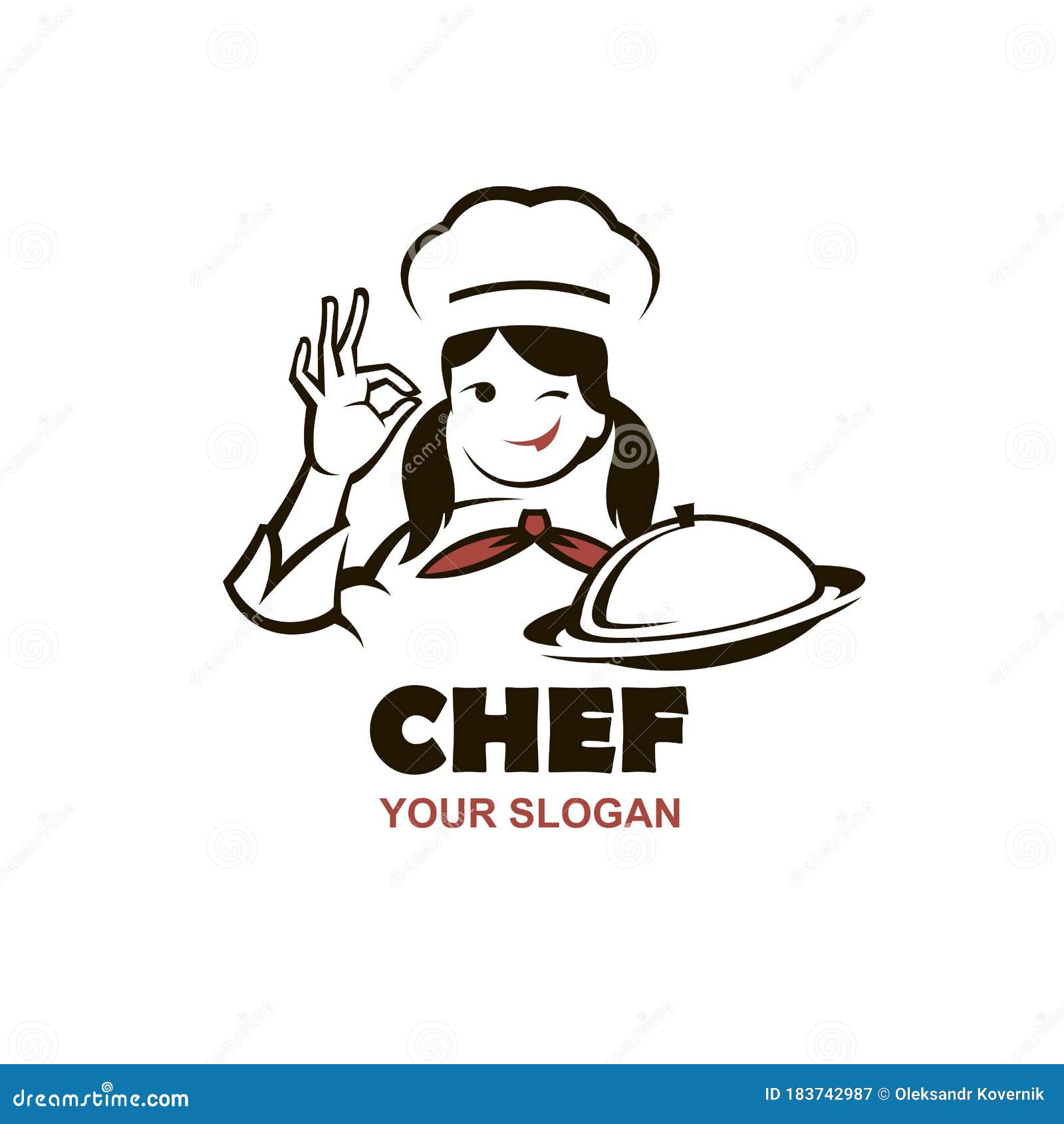 Chef Woman Design Stock Vector Illustration Of Logo 183742987
