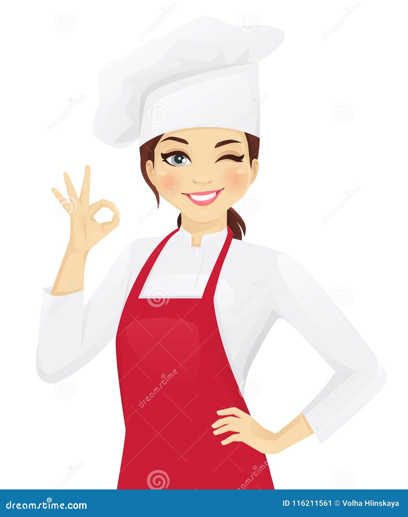 Chef woman gesturing ok stock vector. Illustration of service - 116211561 Chef woman gesturing ok stock vector. Illustration of service - 116211561