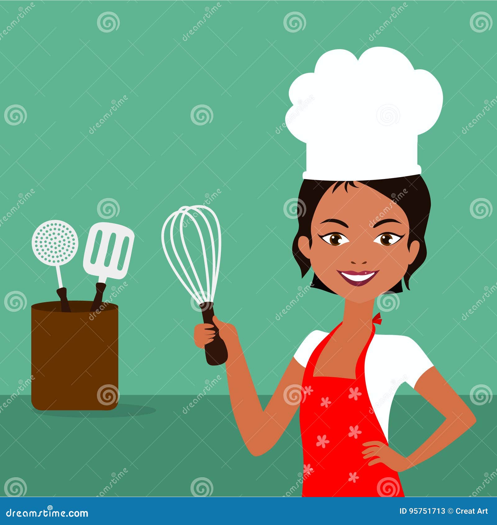 Cartoon Woman Baking