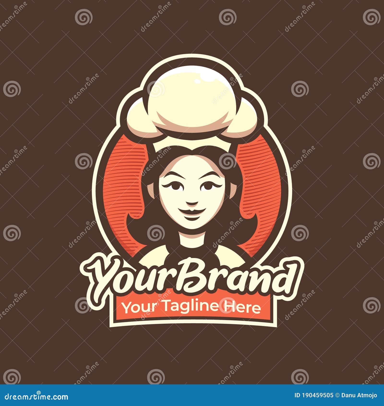 Chef Woman Logo For Pastry Restaurant Cafe Illustration Mascot Logo