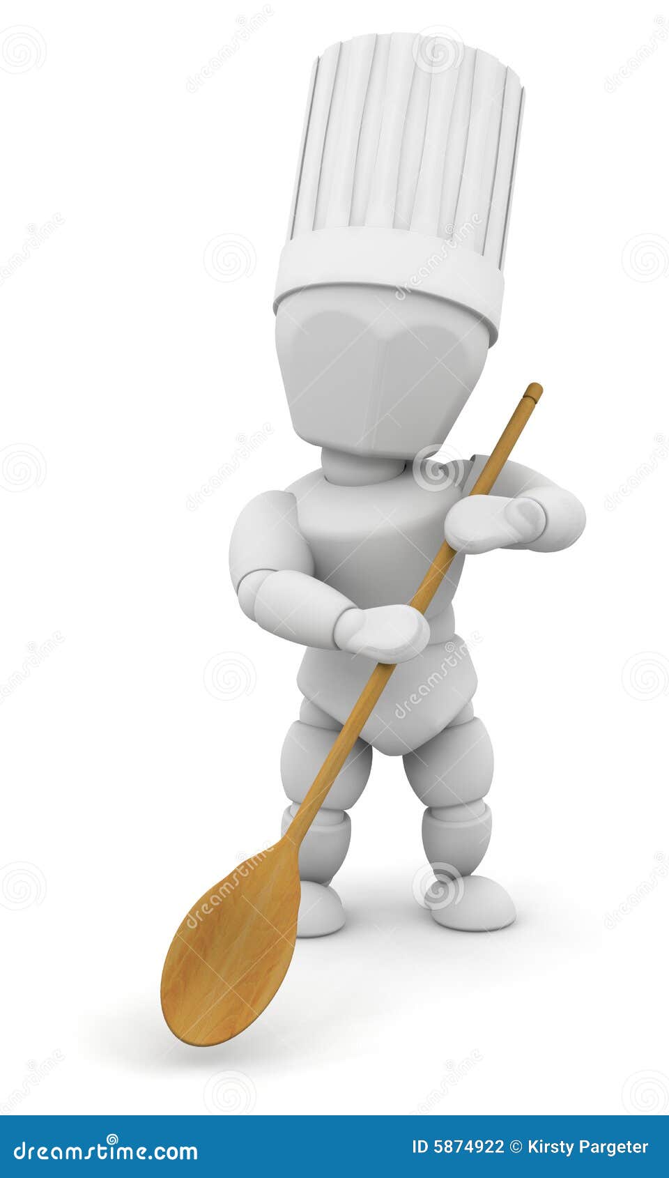 Chef with wooden spoon stock illustration. Illustration of kitchen ...