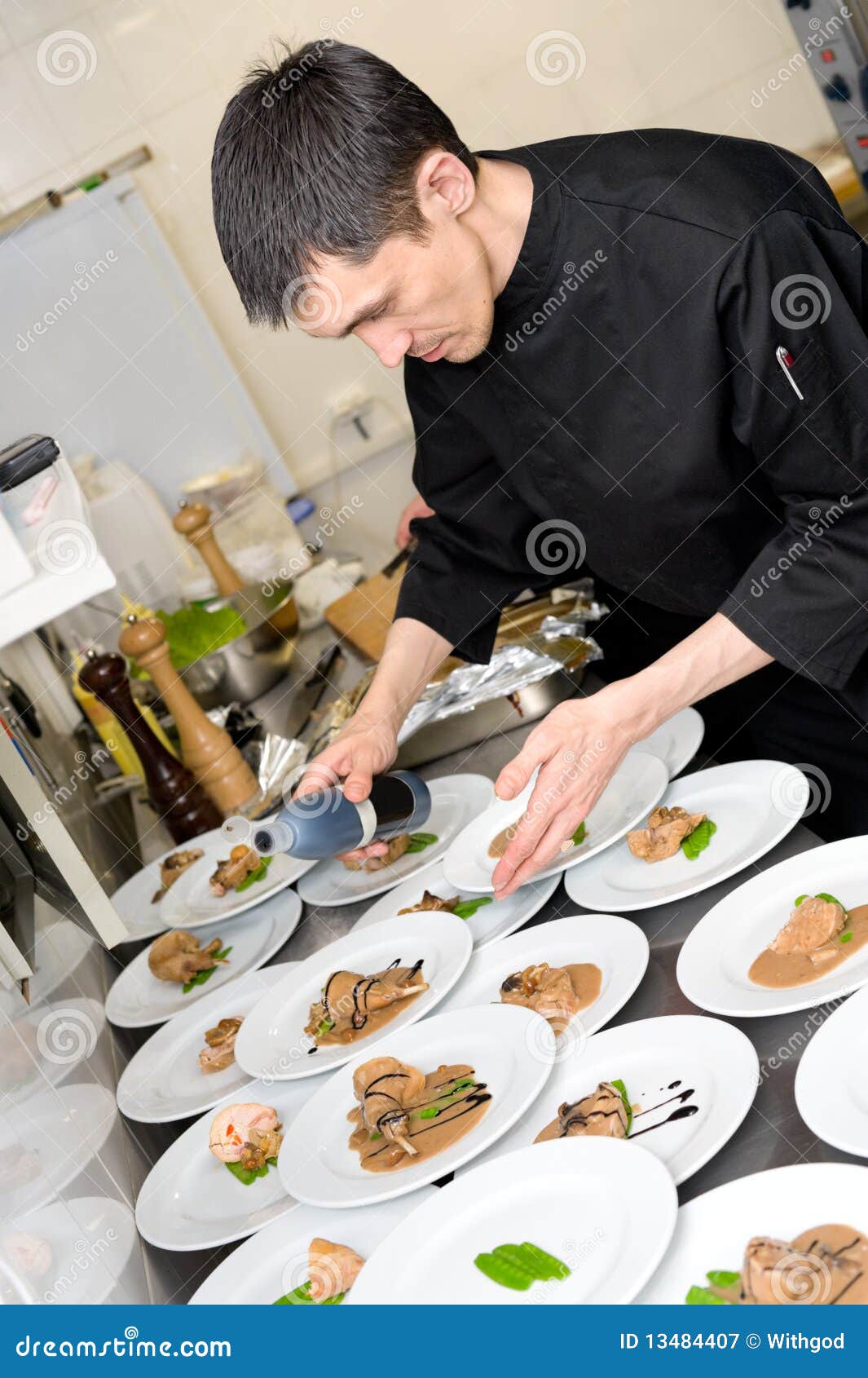 Chef at work stock image. Image of prepare, catering - 13484407