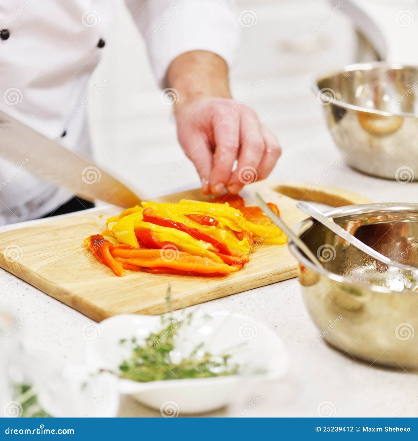 Chef at work stock photo. Image of cuisine, tomato, service - 25239412
