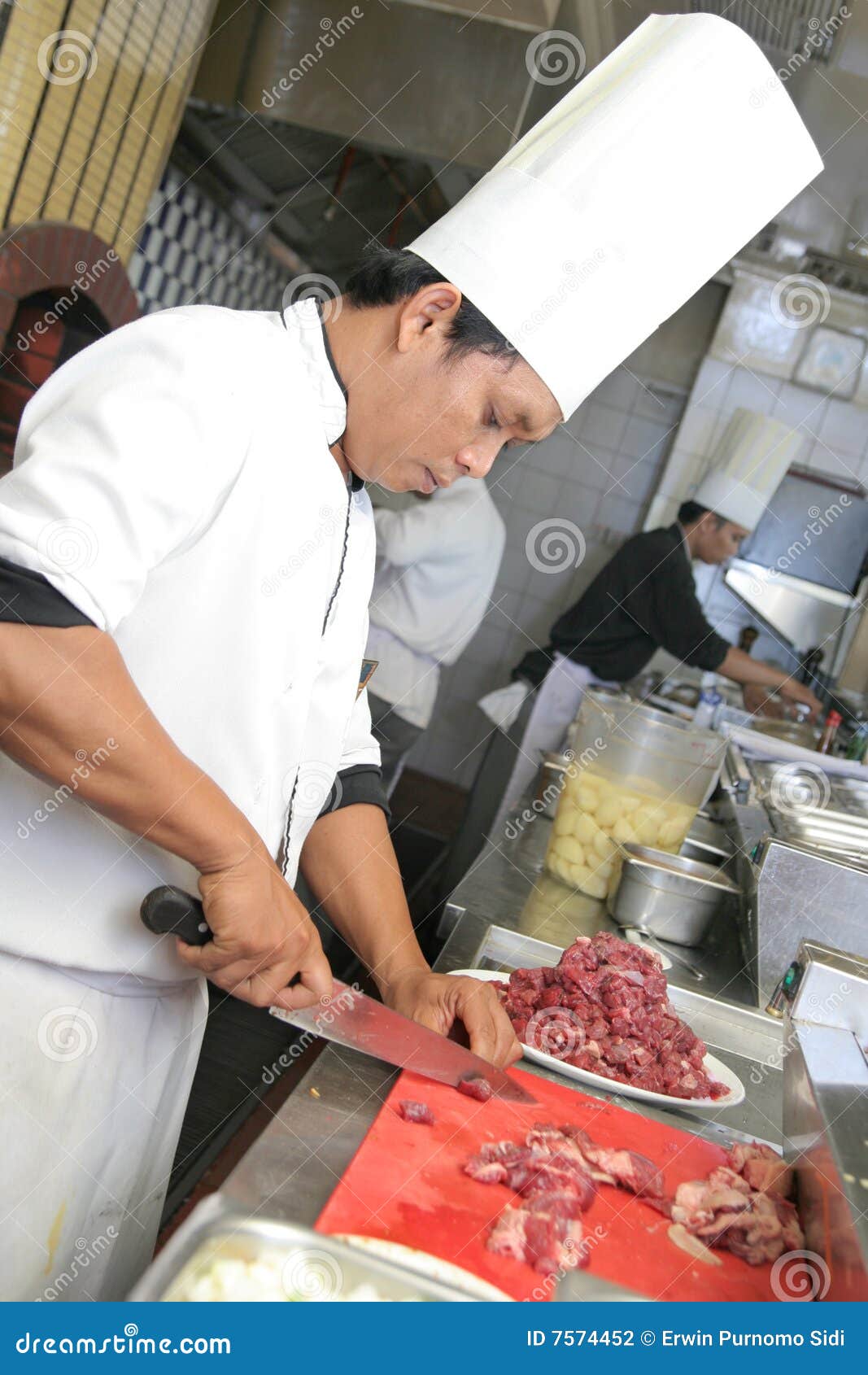 Chef at work stock photo. Image of work, cook, working - 7574452