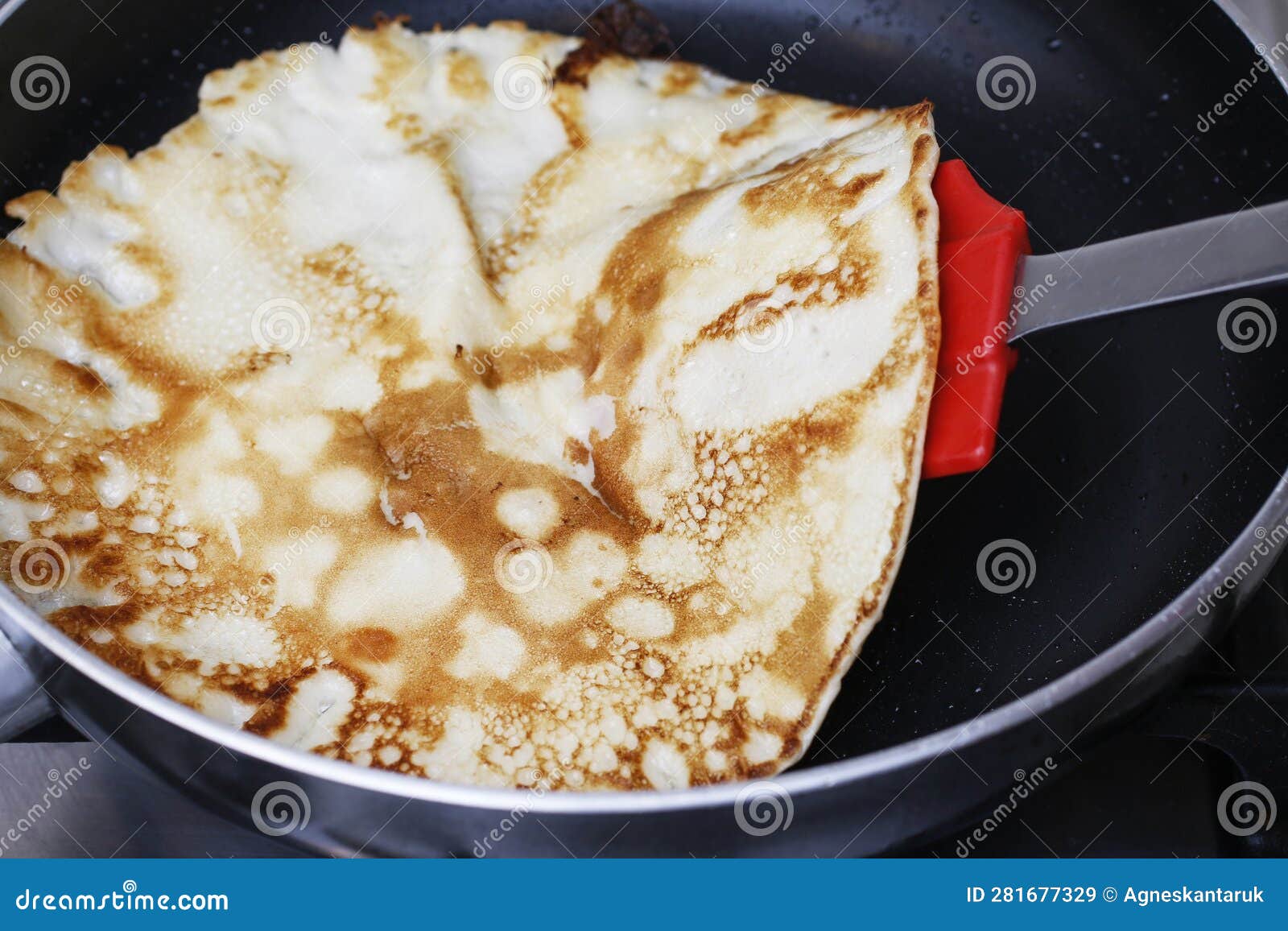 Chef at Work: How To Make a Traditional Pancakes Stock Image - Image of ...
