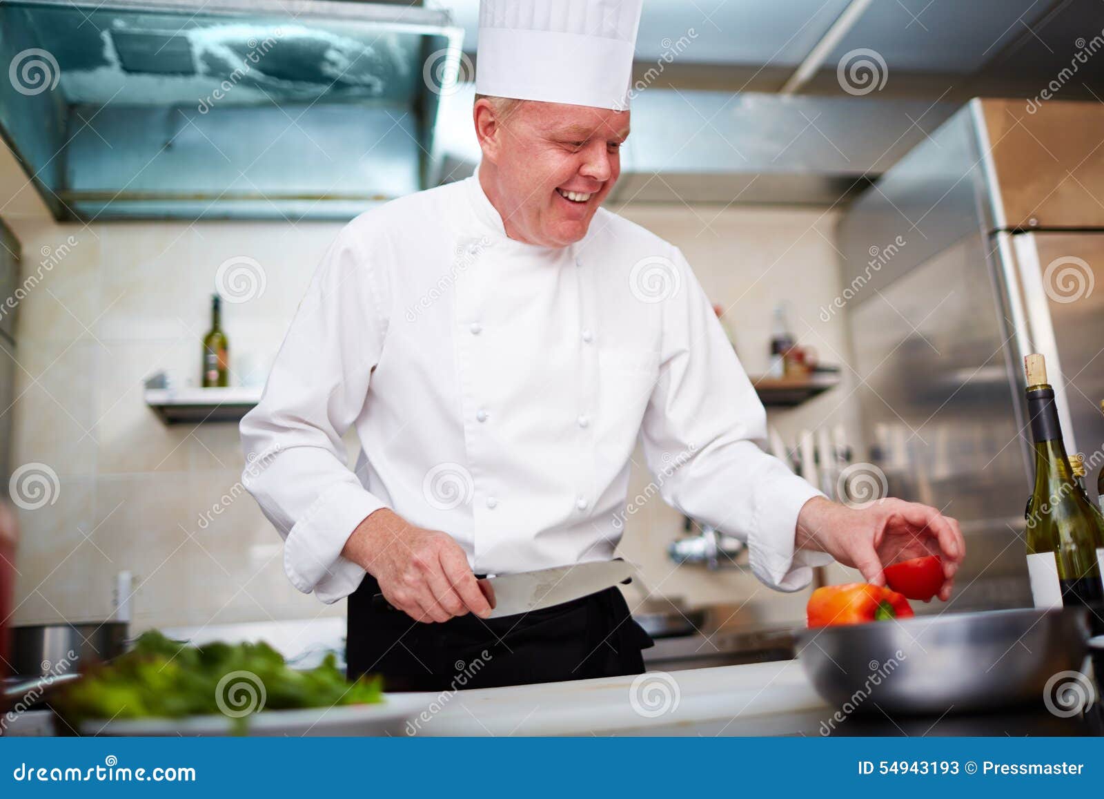 Chef at work stock image. Image of uniform, salad, dish - 54943193
