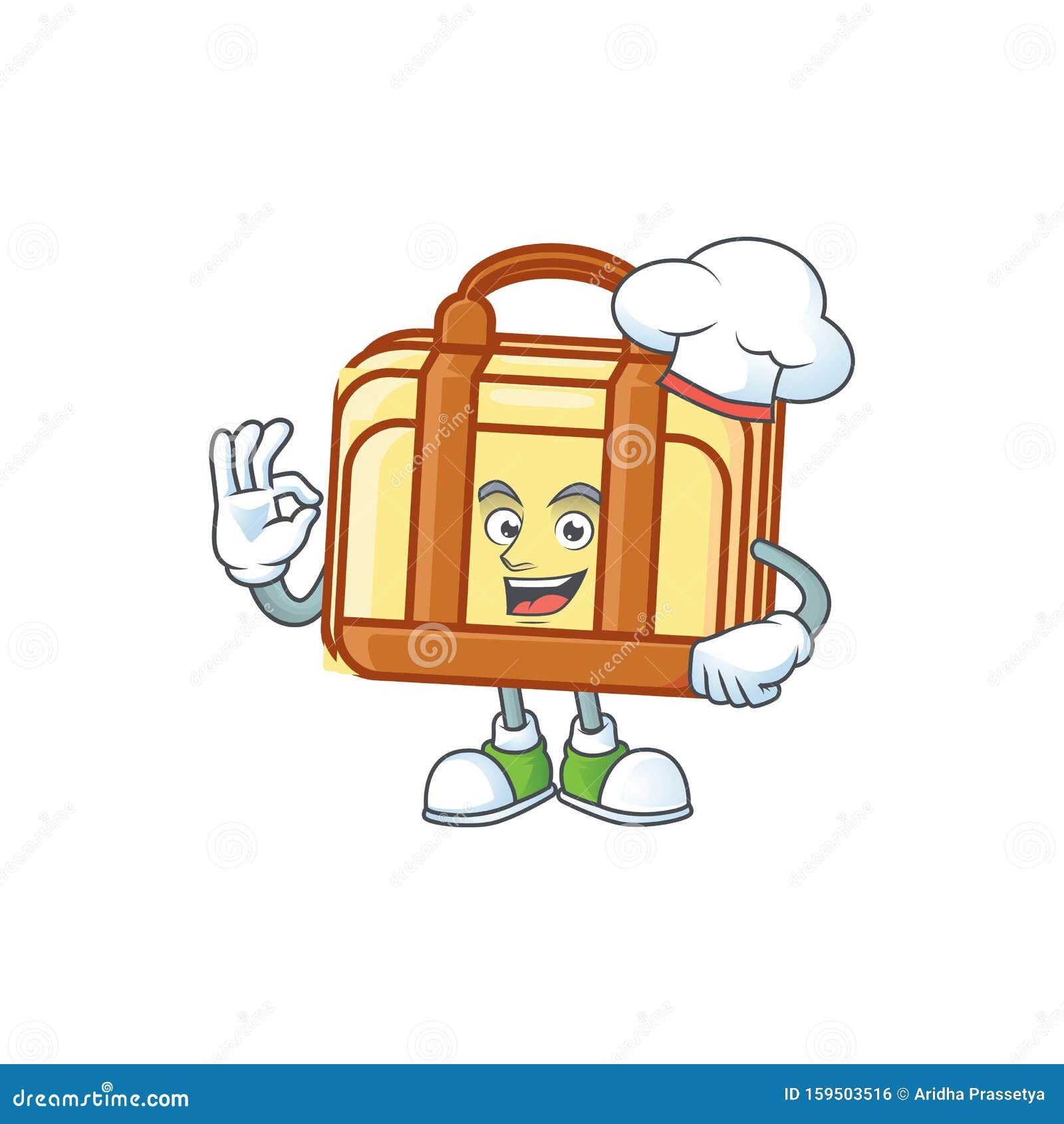 Chef Work Suitcase Cartoon for Equipment Office. Stock Vector ...