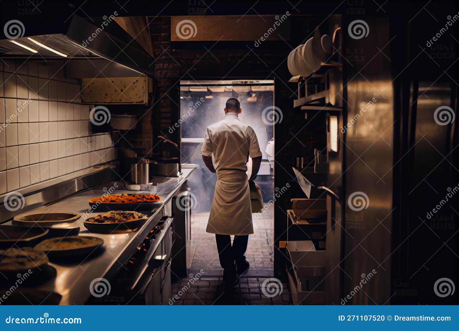 The Chef Works in the Restaurant Kitchen. AI Generated Stock ...