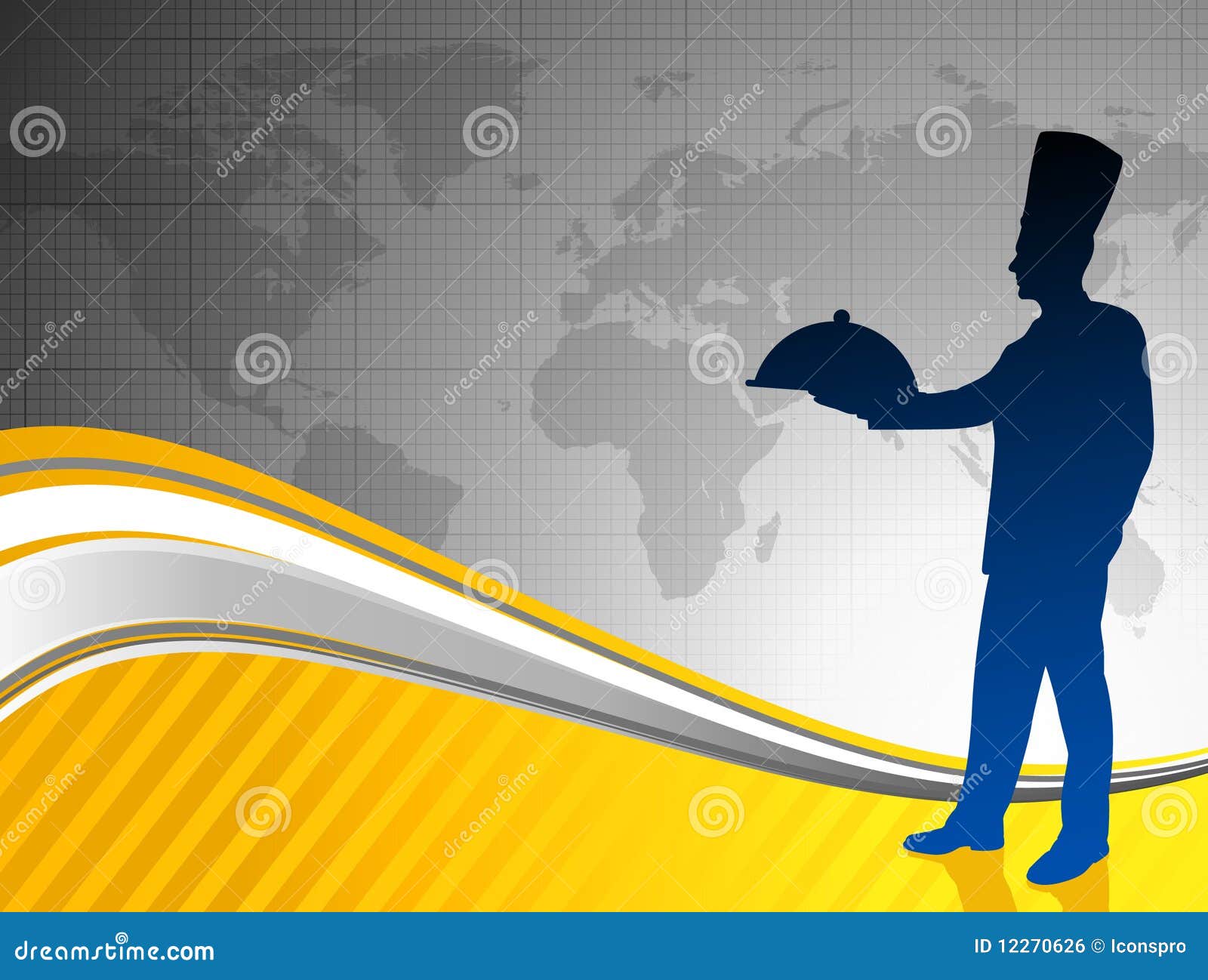 Chef On World Map Background Vector Illustration | CartoonDealer.com ...