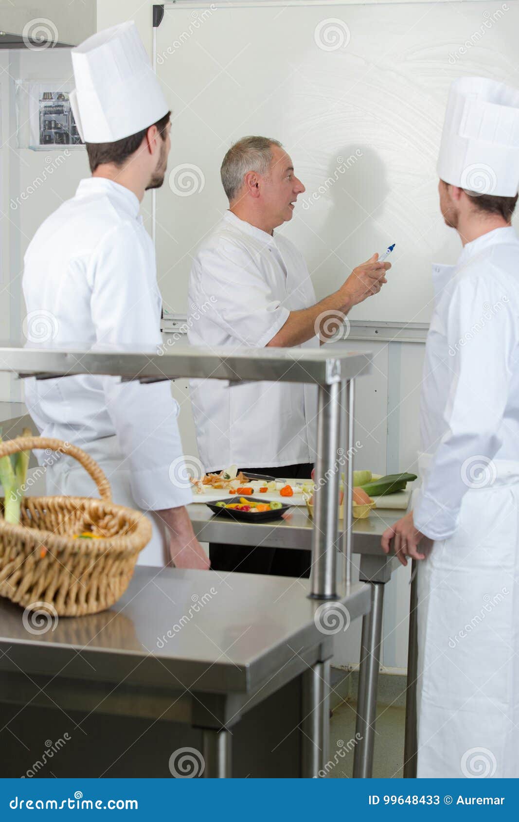 Chef Writing Recipe on Board for Apprentices Stock Image - Image of ...