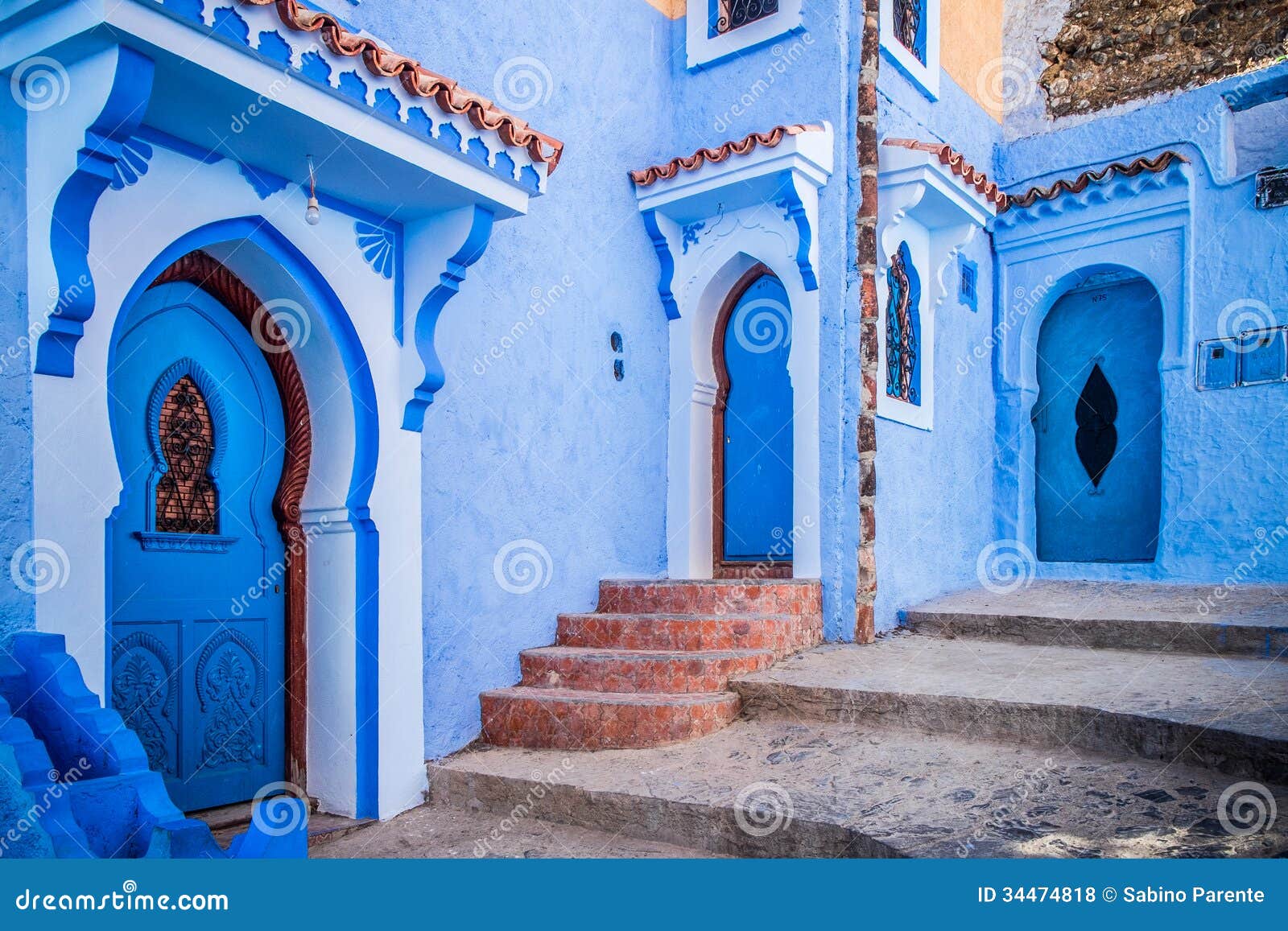 Chefchaouen, Morocco stock photo. Image of arabian, architecture - 34474818