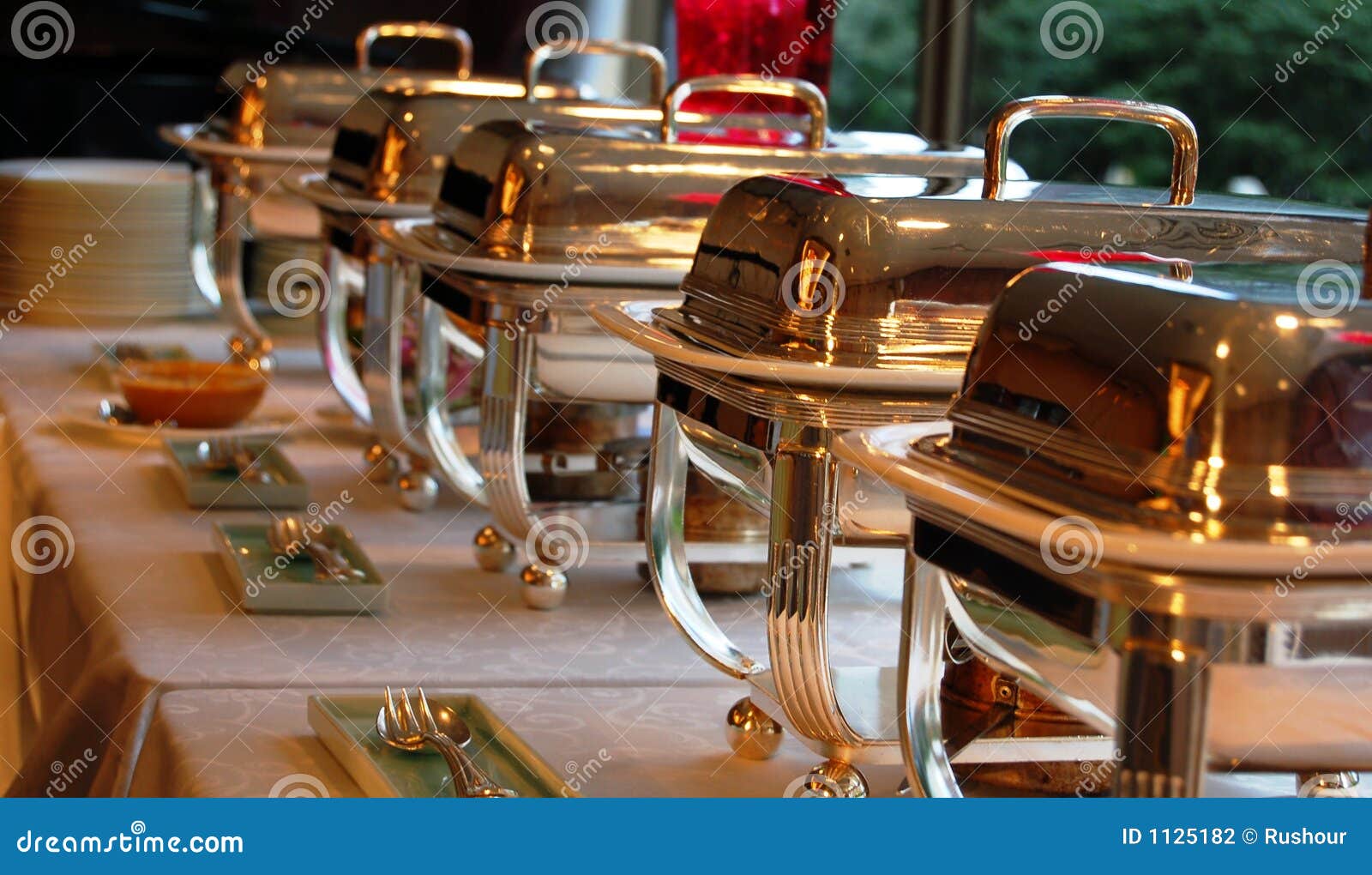 Chafing Dishes buffet line stock photo. Image of line - 1125182
