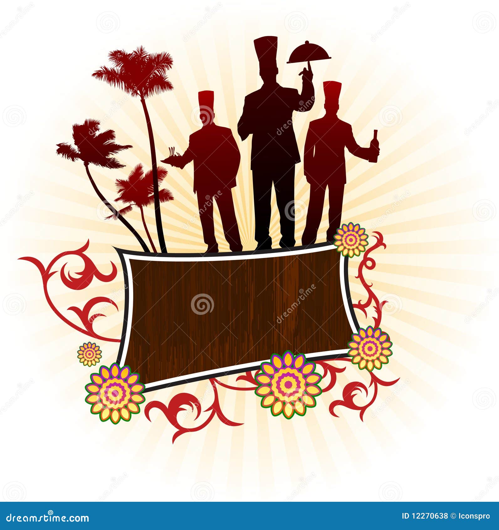 Chefs on Abstract Frame Background Stock Vector - Illustration of ...