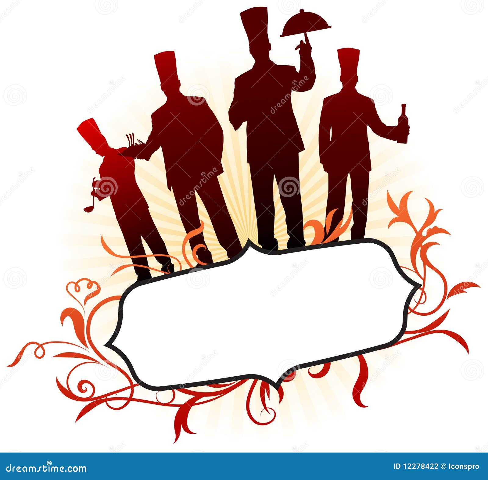 Chefs on Abstract Frame Background Stock Vector - Illustration of ...