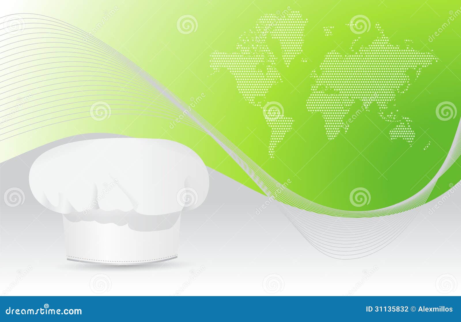 Chefs Cap Food Background Green Stock Illustration - Illustration of ...