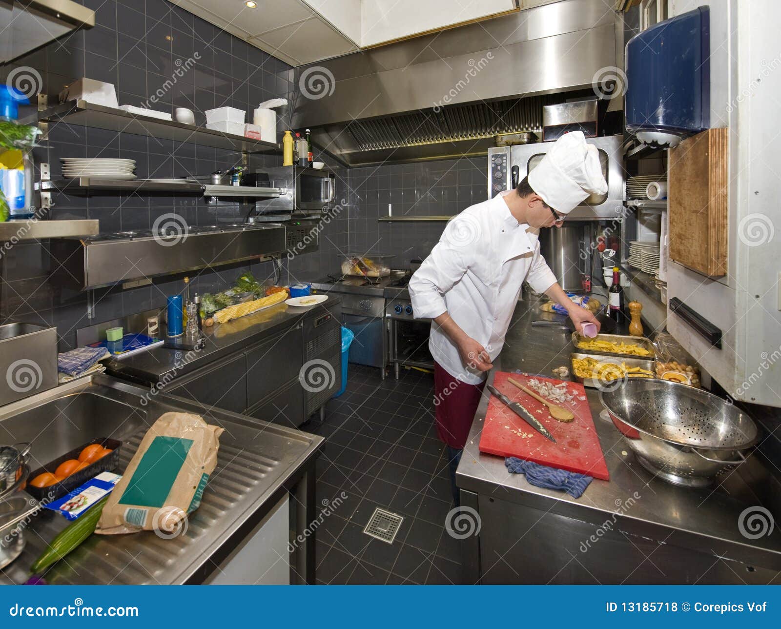 Chefs Kitchen stock photo. Image of preparing, cuisine - 13185718