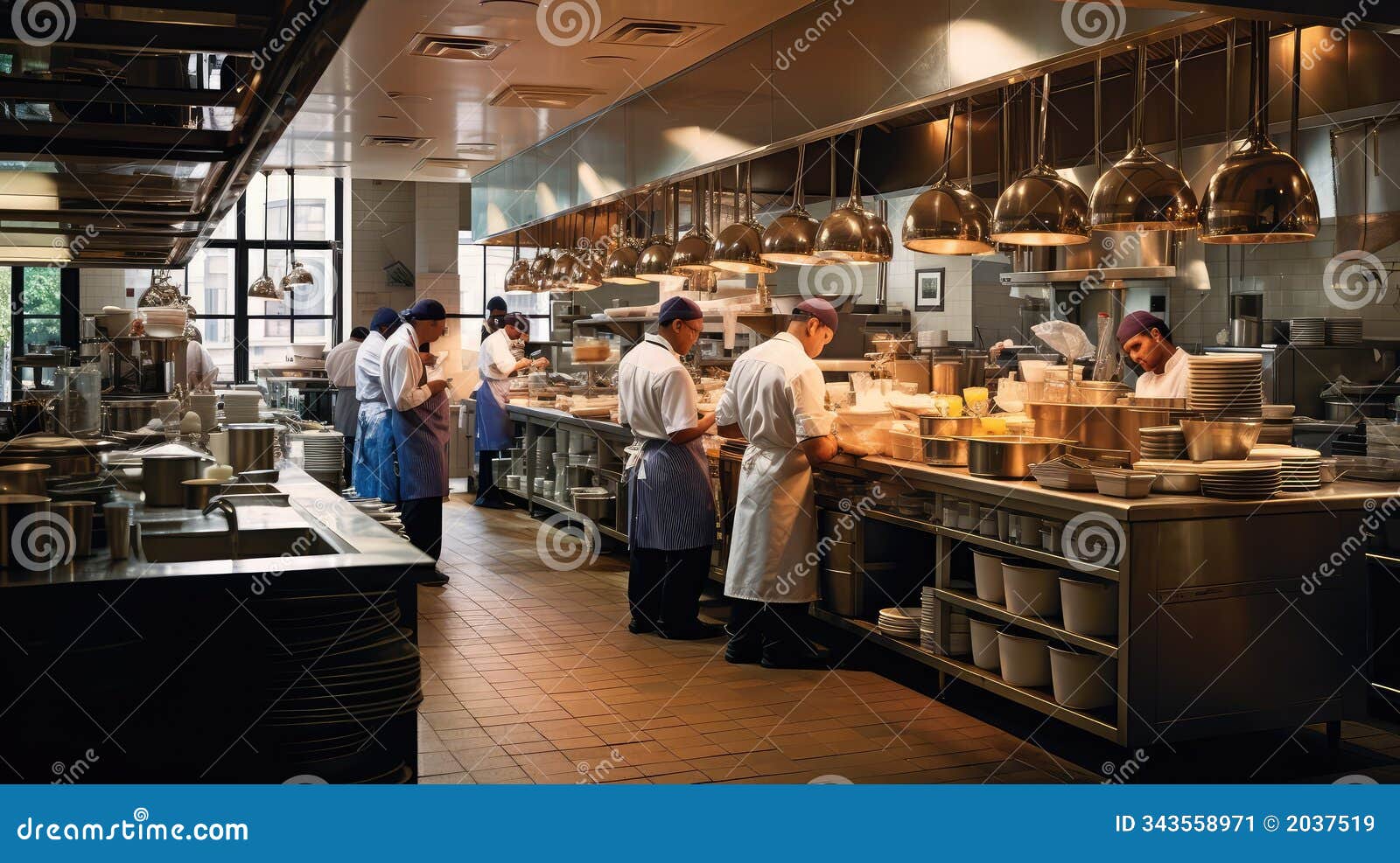 Chefs kitchen restaurant stock illustration. Illustration of ...