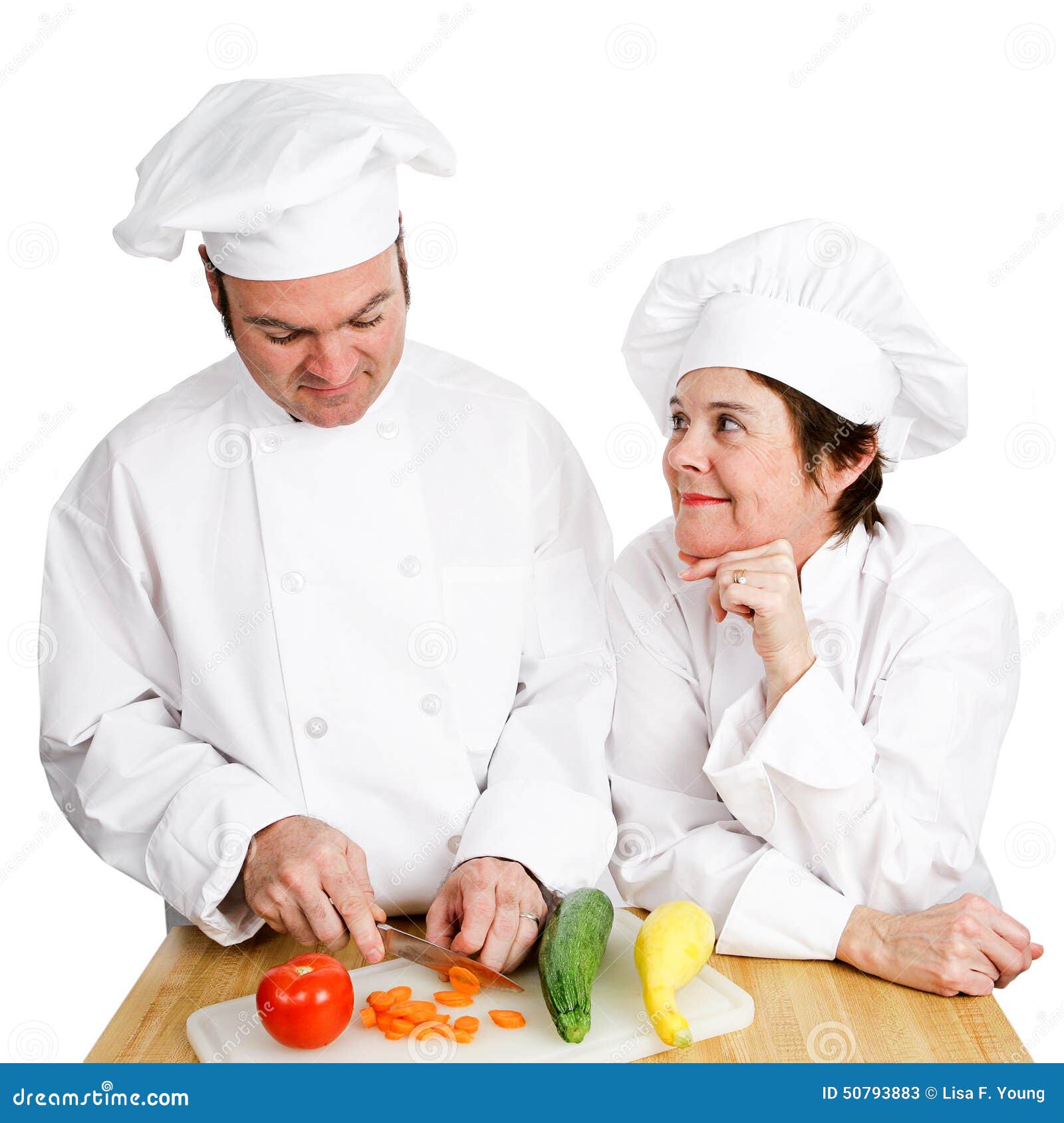 Chefs - Observing Preperation Stock Image - Image of chef, friendship ...
